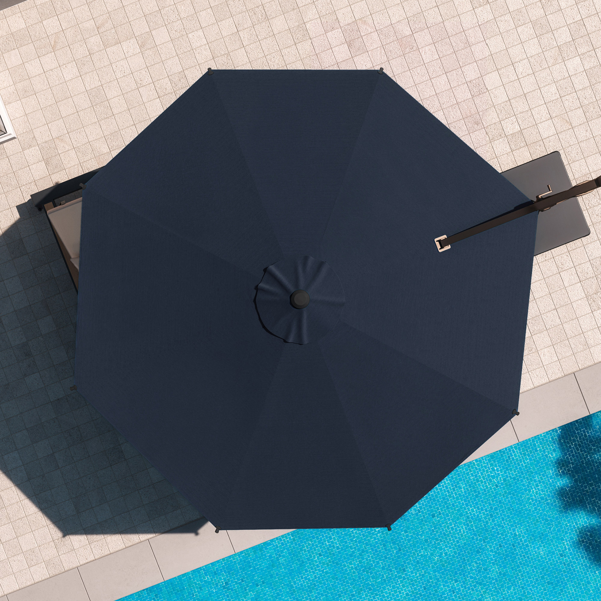 Mirador 11.4’ Cantilever Umbrella with Rolling Base | Costco