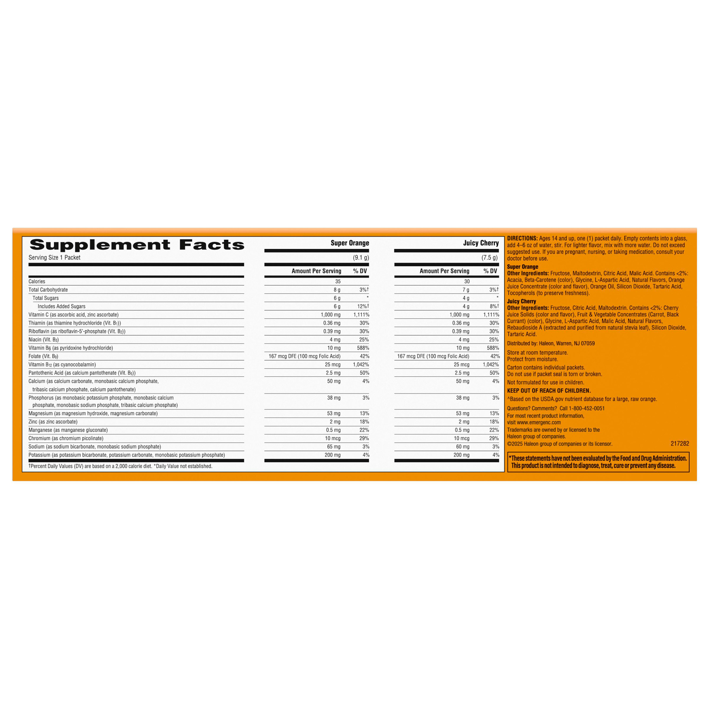 Emergen-C 1000 mg Vitamin C Daily Immune Support Fizzy Drink Mix ...