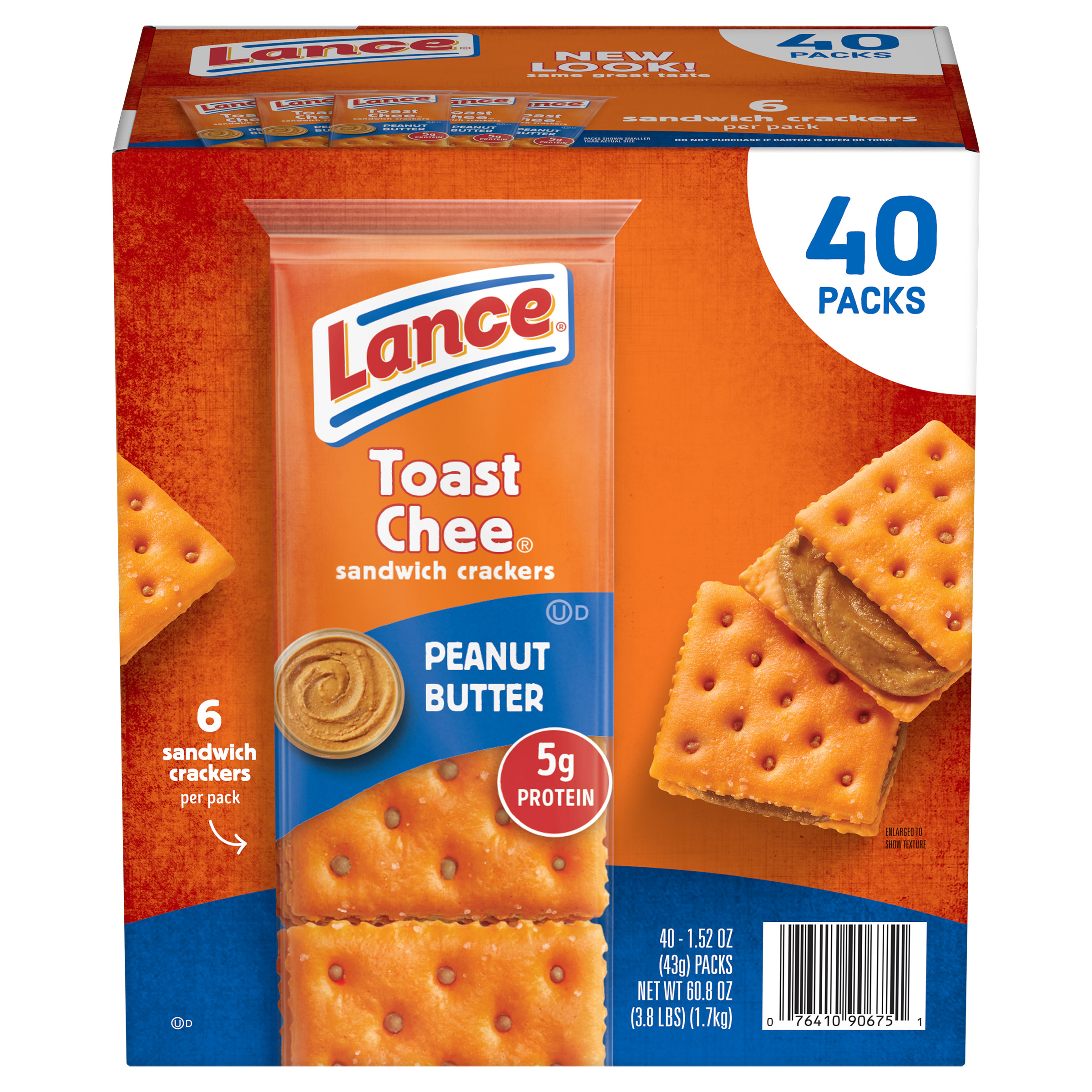 Lance Sandwich Crackers, Toastchee, 1.52 oz, 40-count | Costco