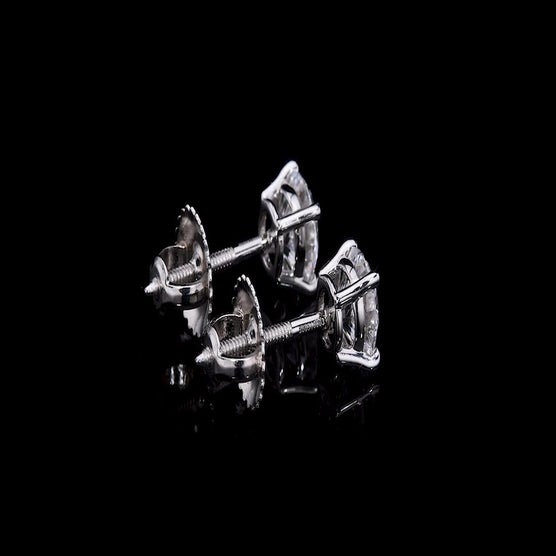 Round Brilliant 2.07 ctw VVS2 Clarity, G Color Diamond Platinum Stud ...