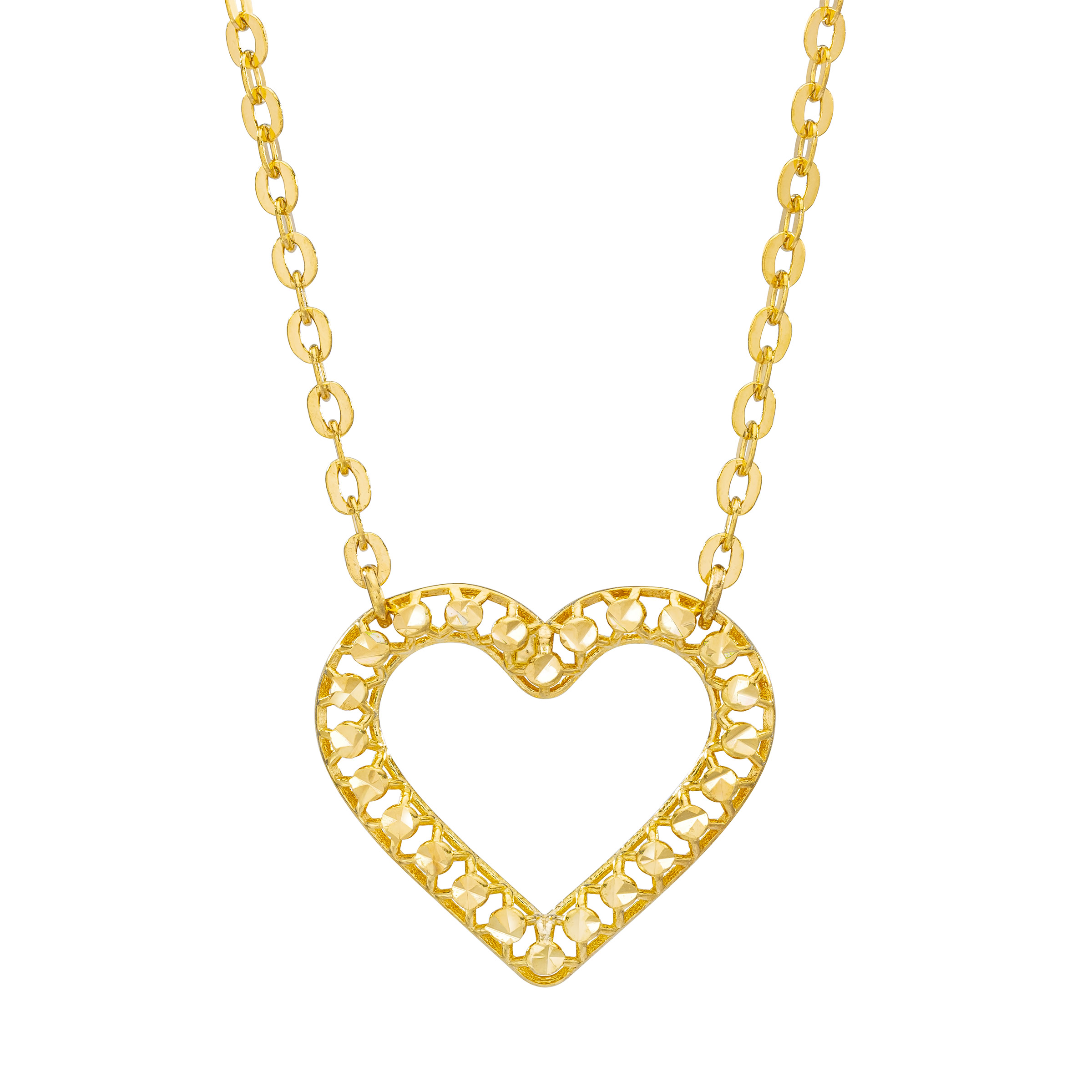 14kt Yellow Gold Double Sided Heart Necklace | Costco