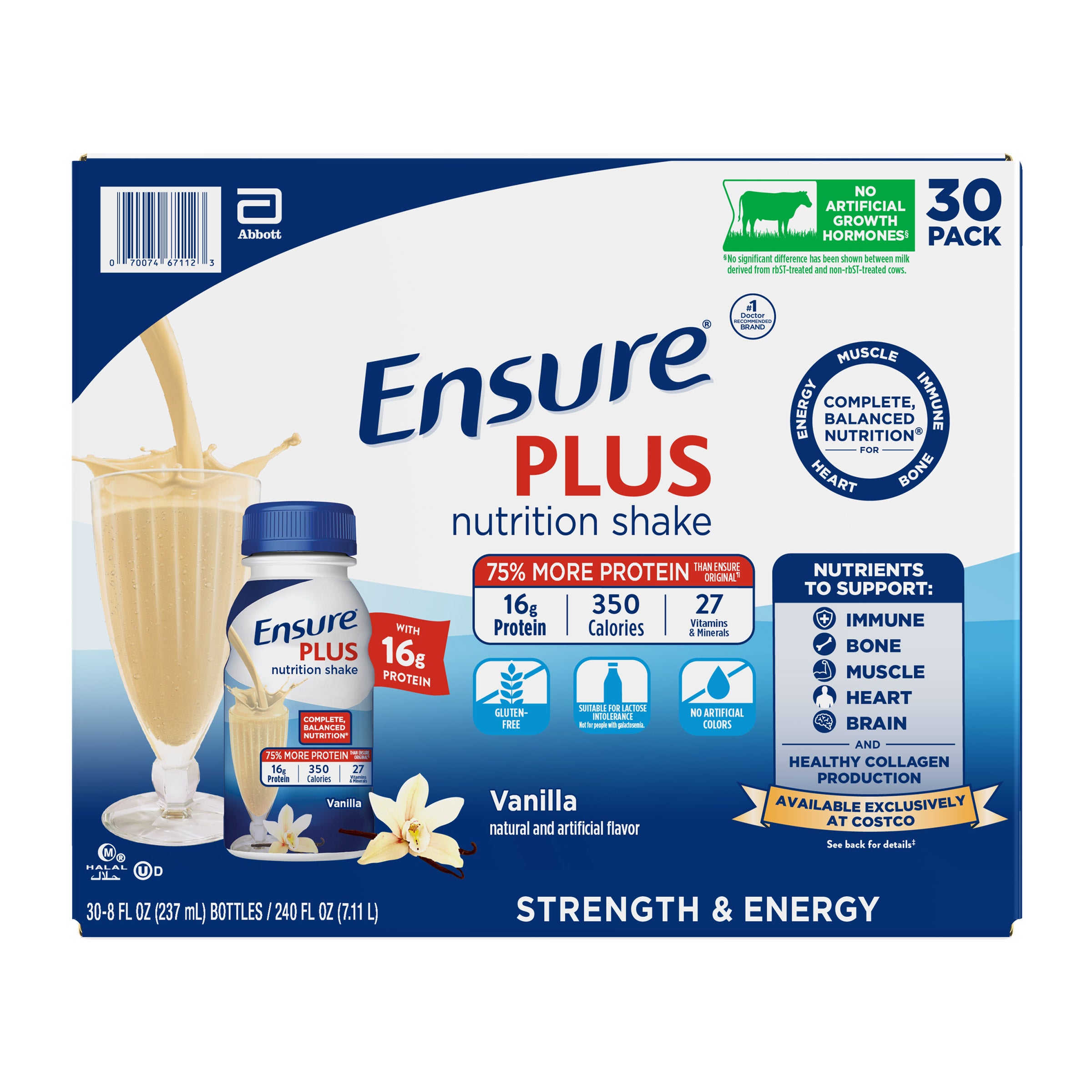 Brandclub - Ensure Plus Nutrition Shake, Vanilla, 8 fl. oz, 30-pack