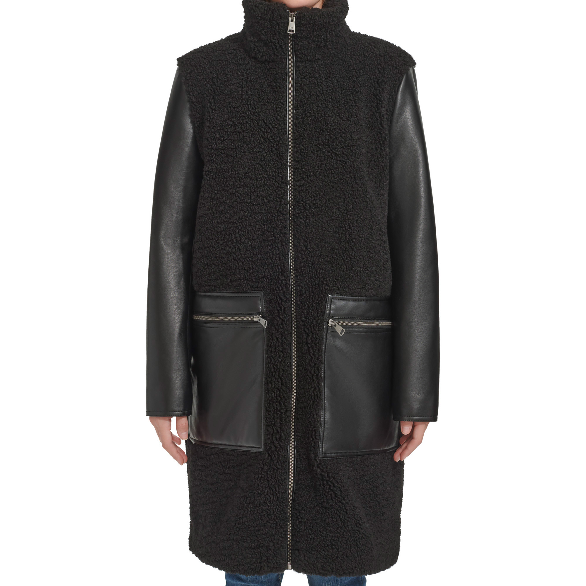 Andrew Marc Women's Bouclé Mixed Media Coat | Costco