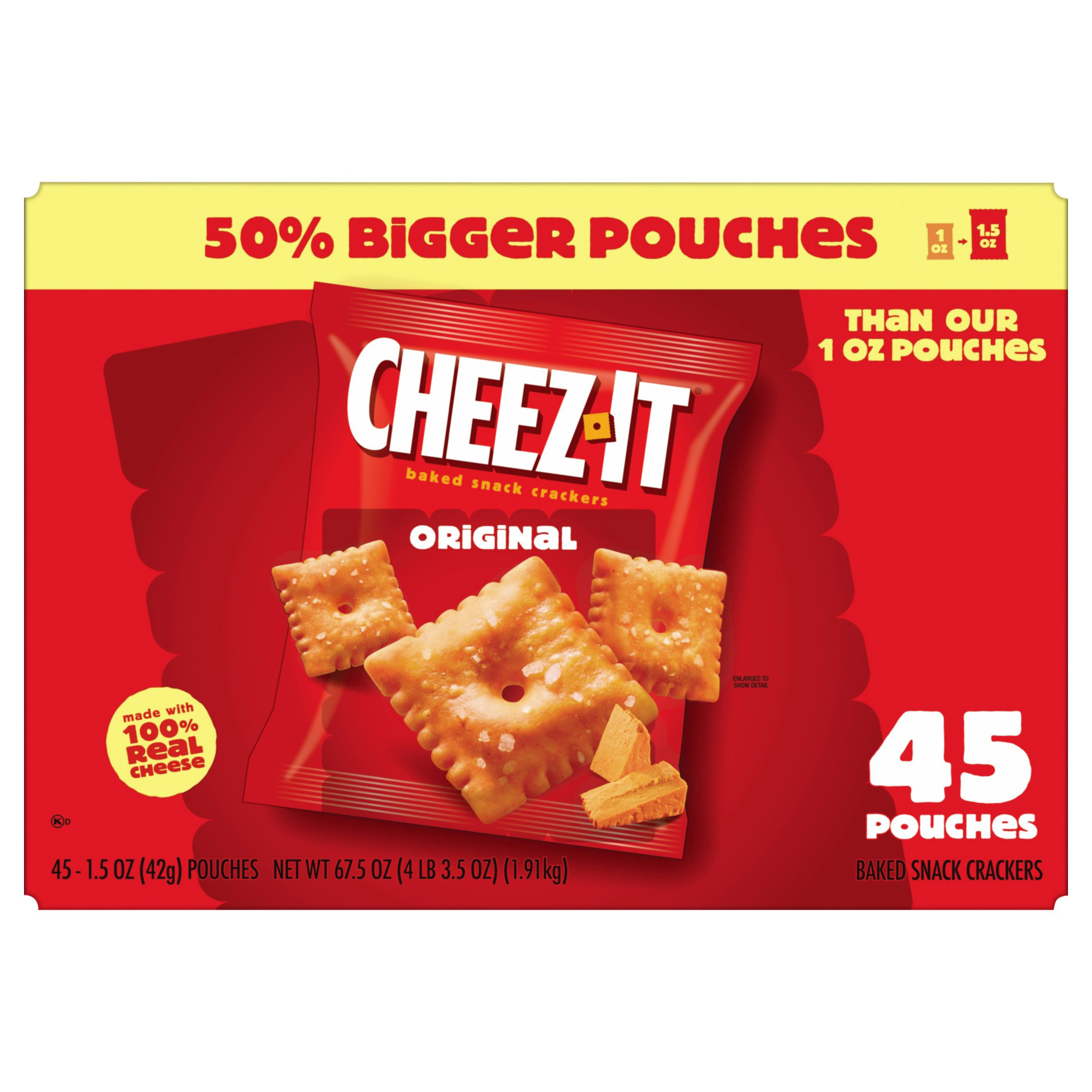 Cheez-It Crackers, Cheddar, 1.5 oz, 45-count | Costco