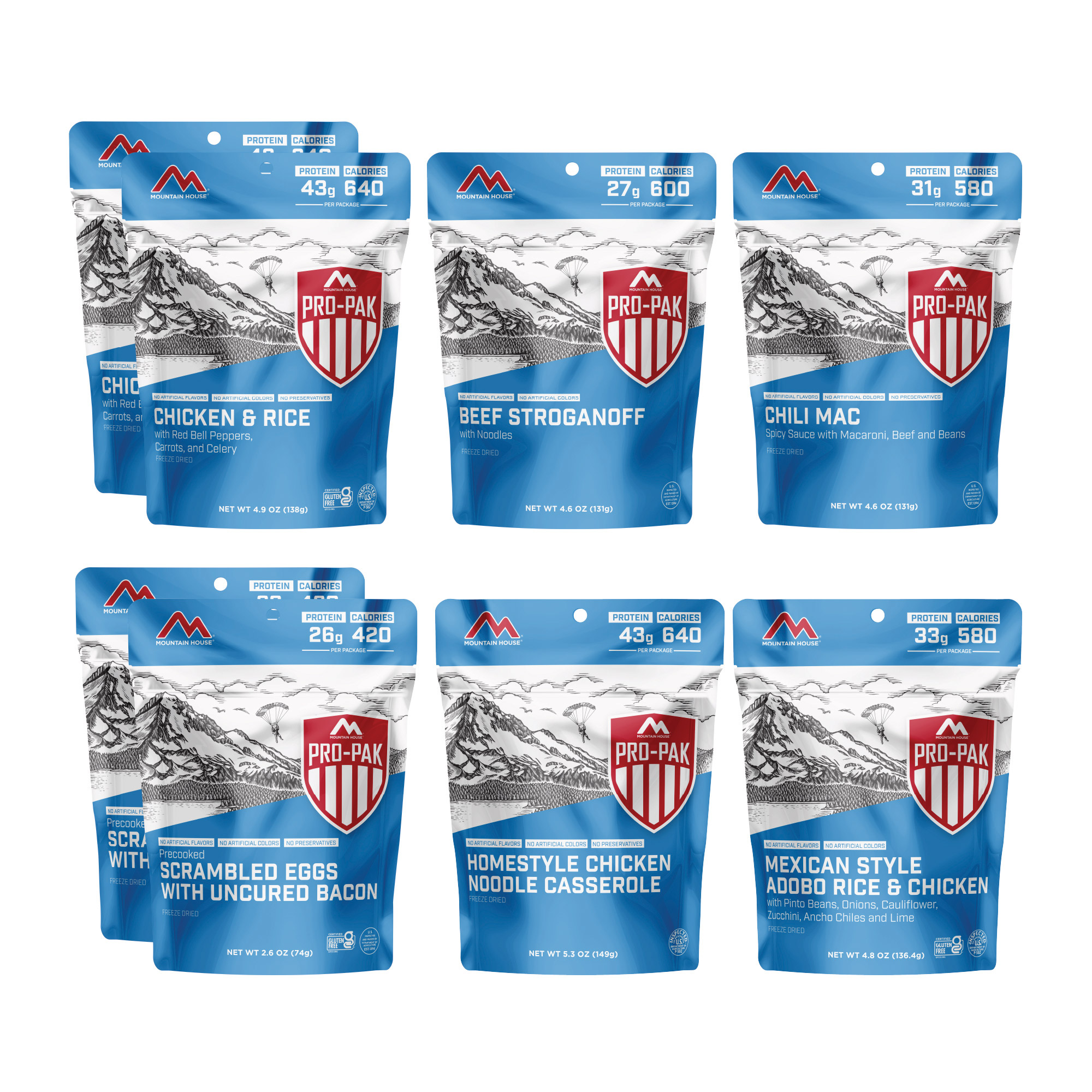 Mountain House Pro-pak Kit, 8 Pouches, 8 Total Servings | Costco