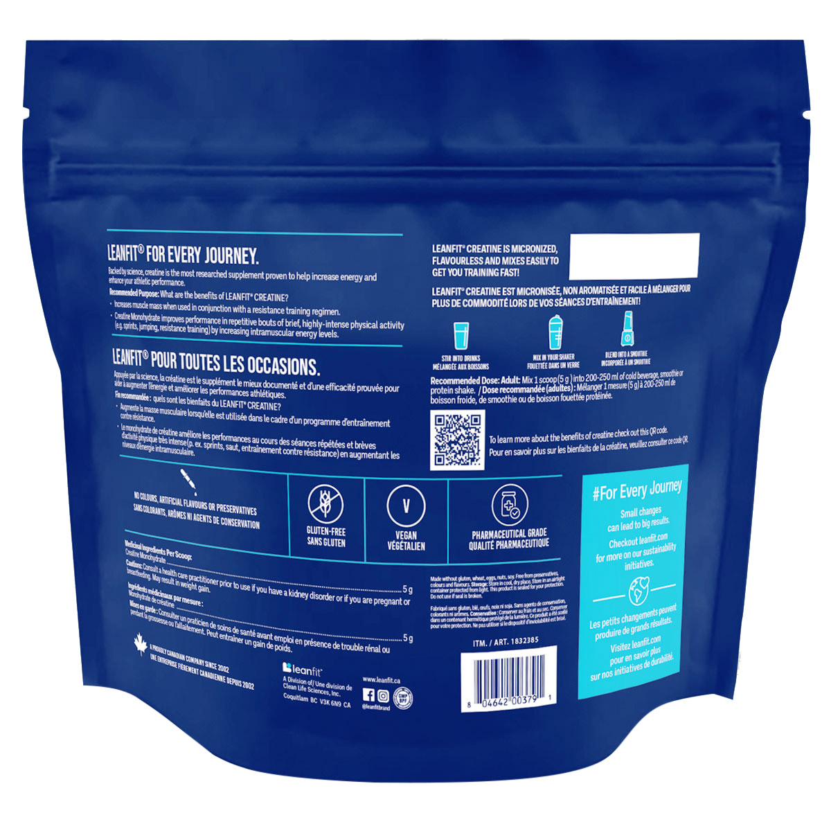 Leanfit Sport Creatine Monohydrate, 1kg | Costco