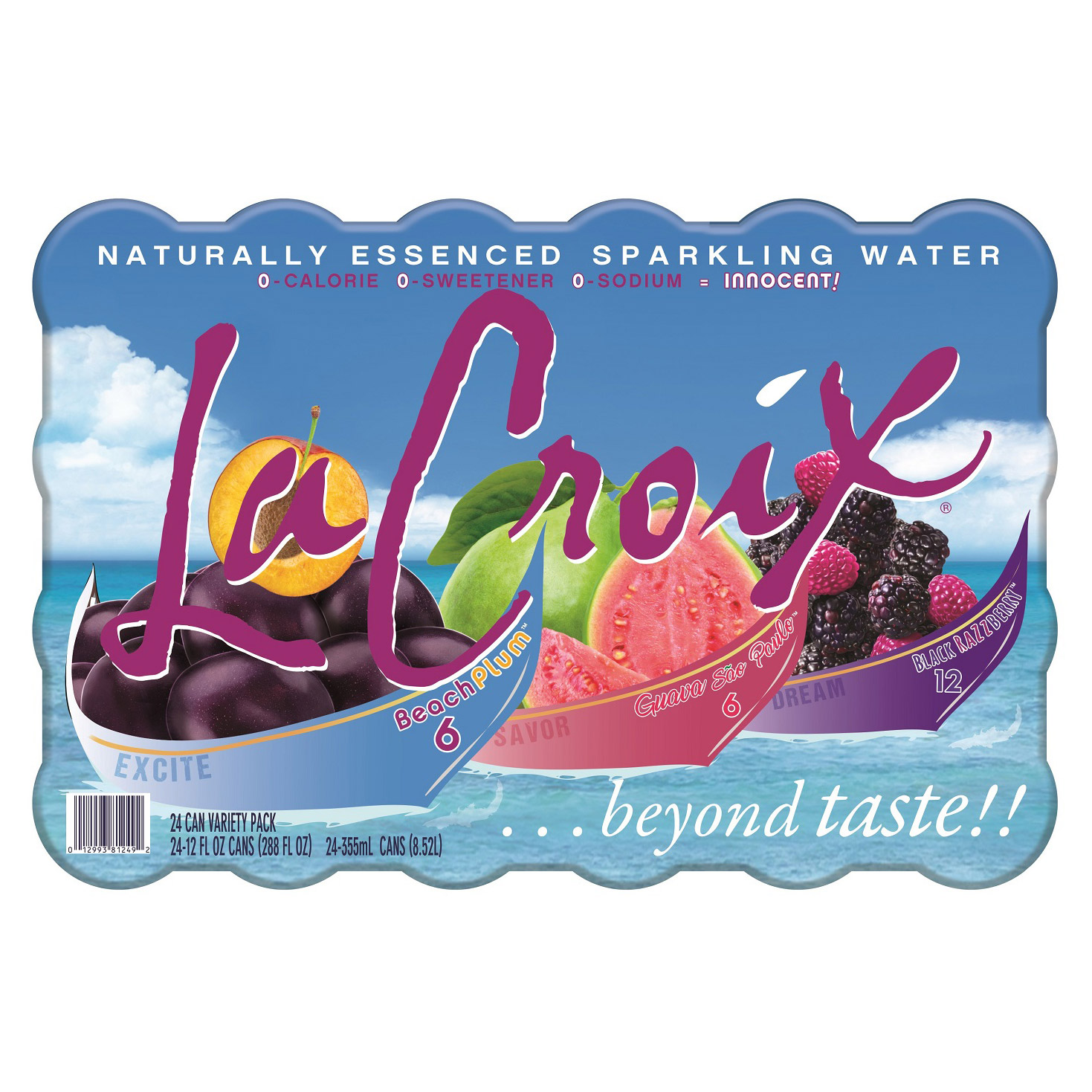La Croix Sparkling Water, Beach Plum, Guava Sao Paulo and Black Razz ...