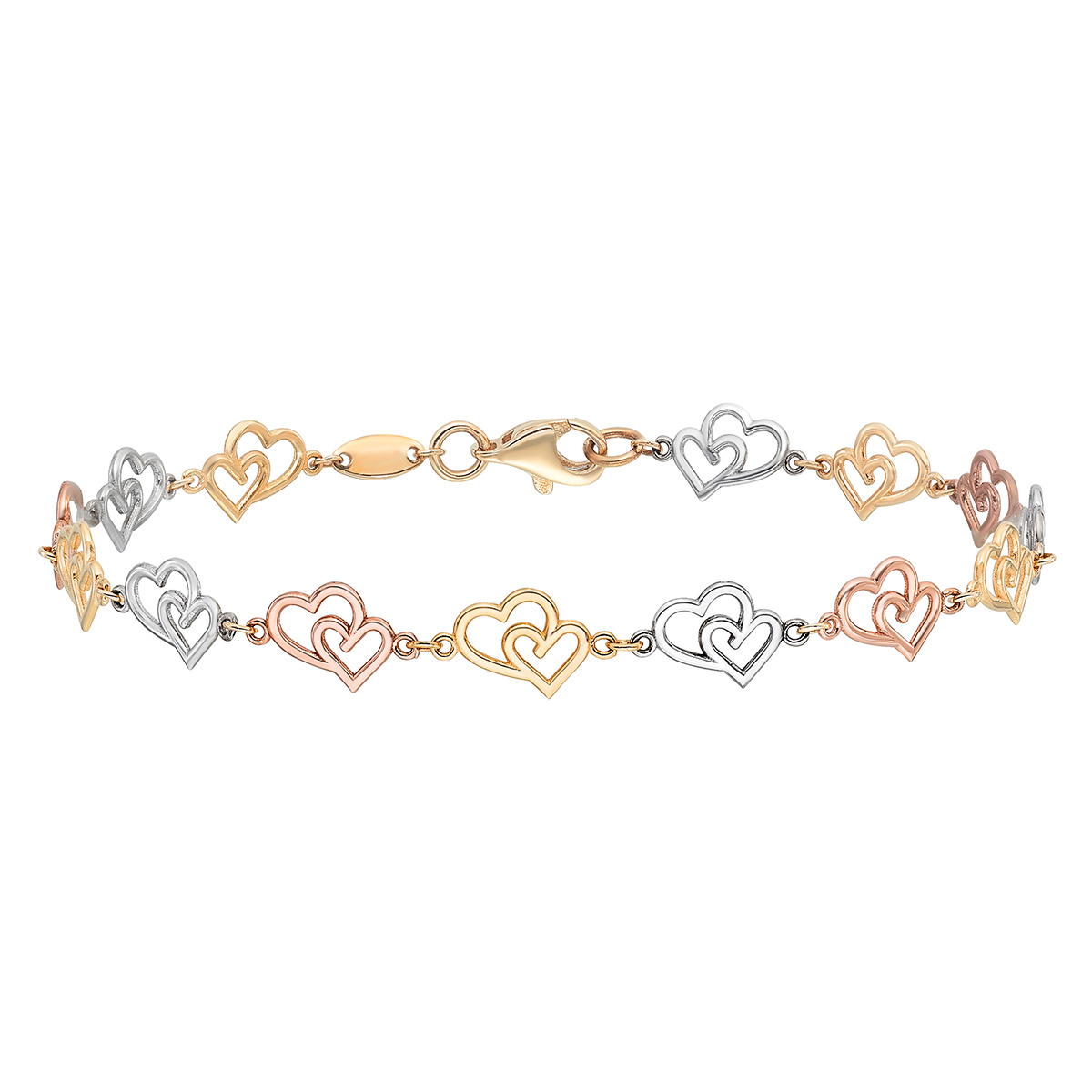 Heart Bracelet in Tri-colour Gold | Costco