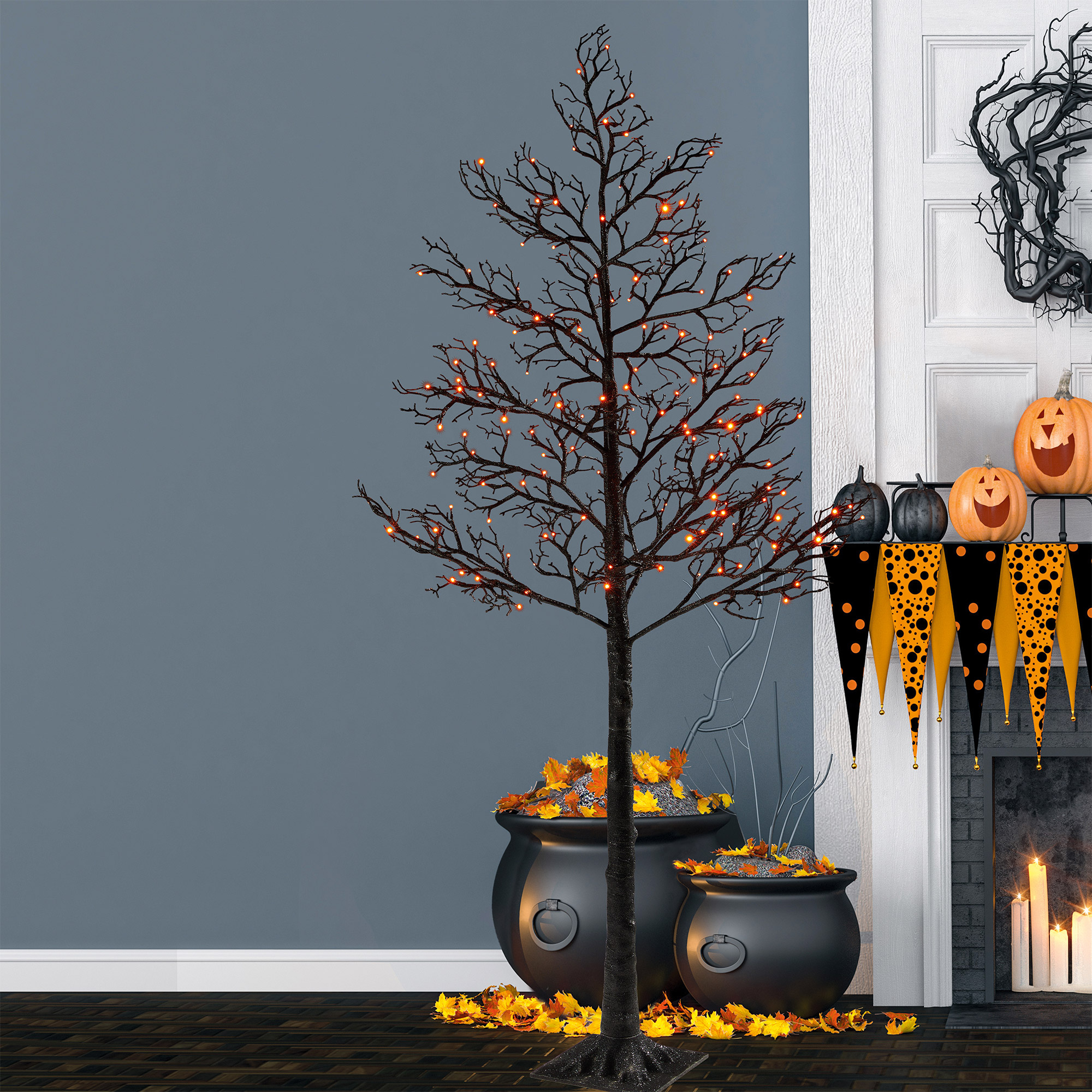 1.82 m (6 ft.) LED Black Glitter Twig Tree | Costco