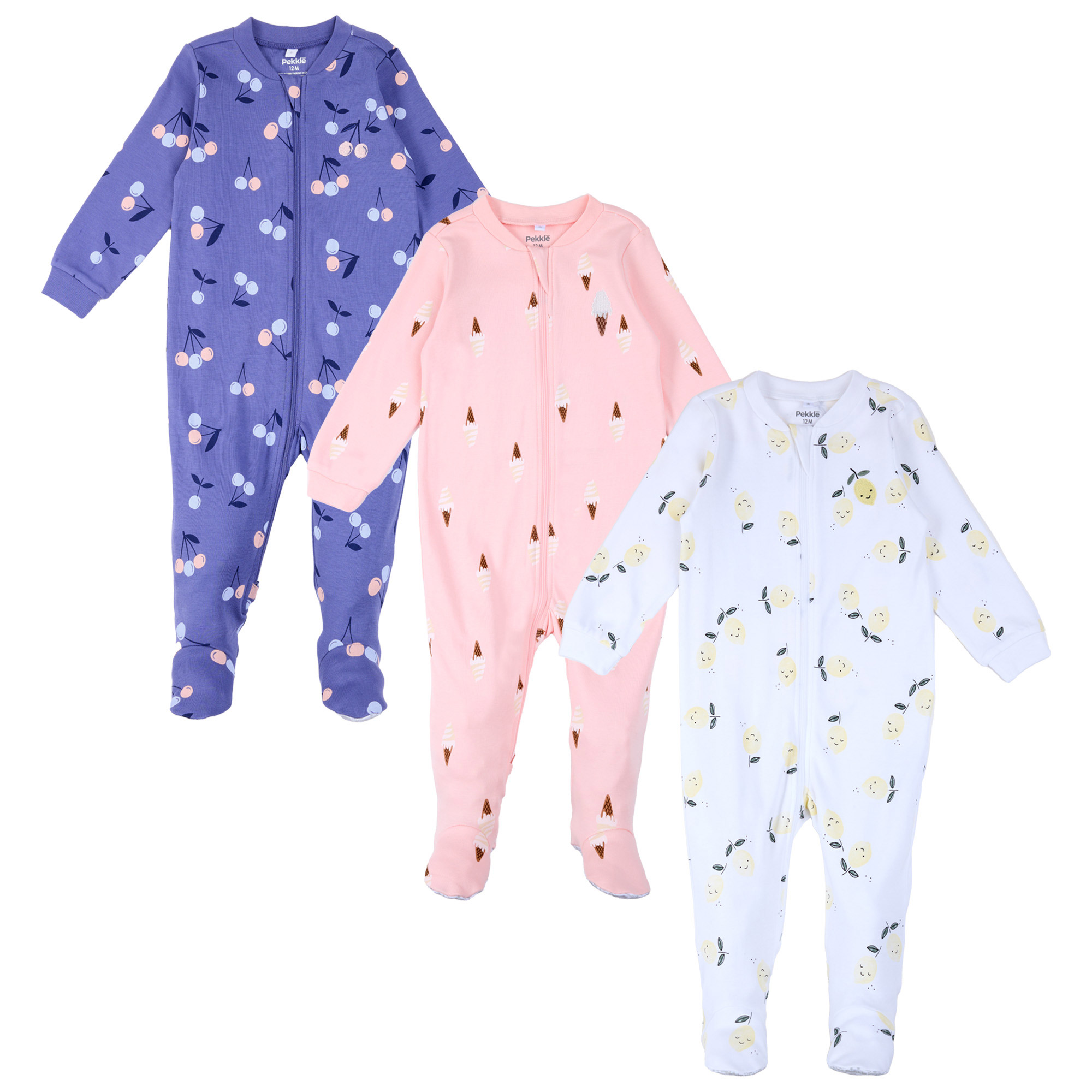 Pekkle Infant Organic Cotton Sleeper, 3-pack | Costco