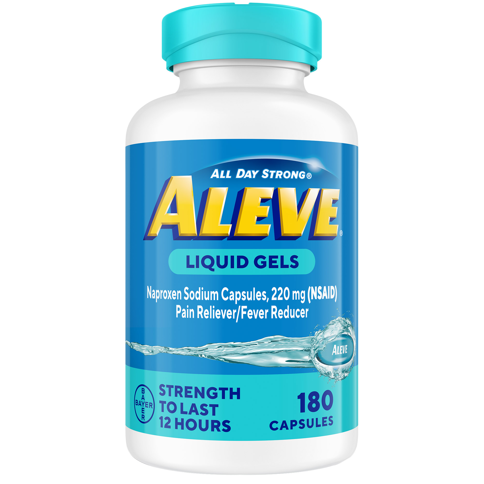 Aleve Naproxen Sodium 220 mg. Pain Reliever/Fever Reducer, 180 Liquid ...