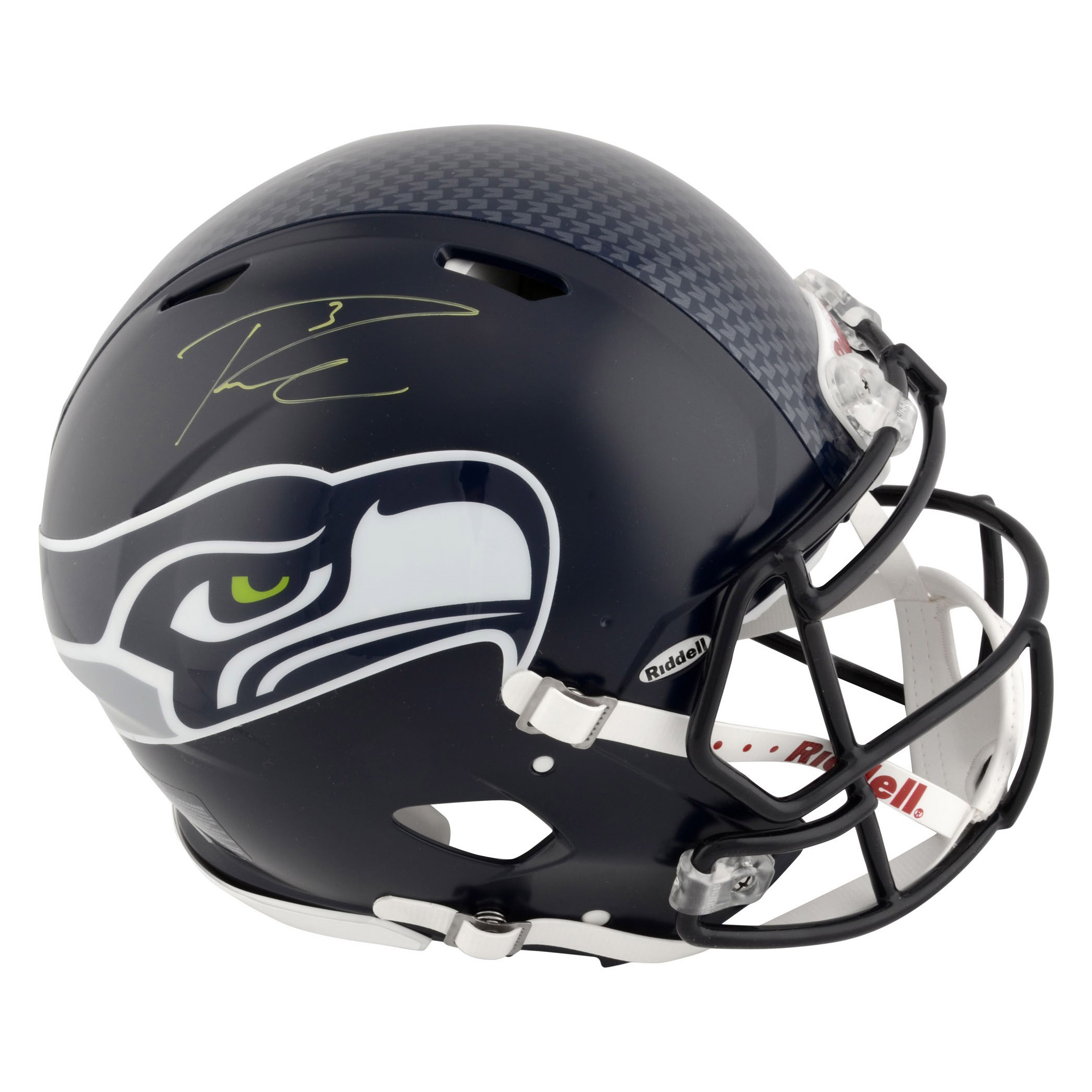 Russell Wilson Signed (In Green Ink) Riddell Speed Pro-Line Helmet | Costco
