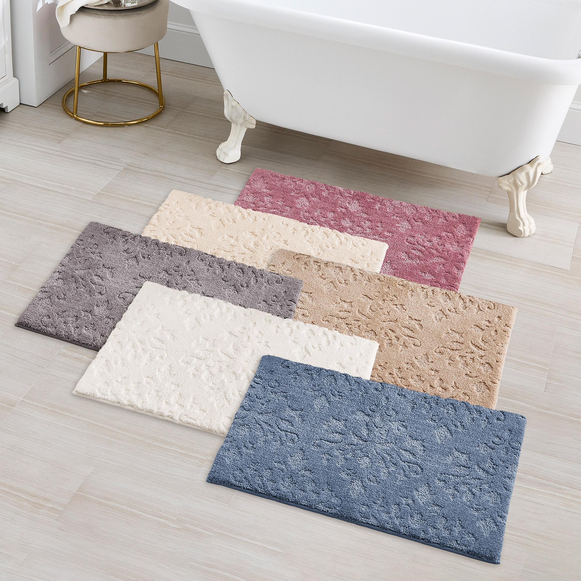 Charisma Drylon Medallion Bath Rugs, 2-pack, Dark Pink | Costco