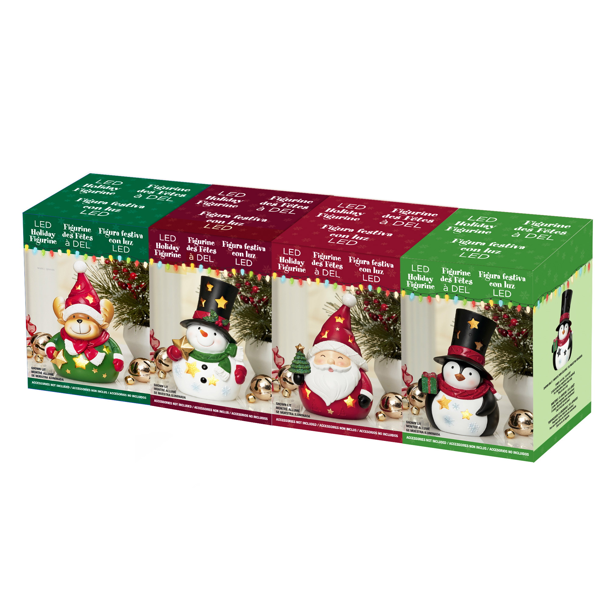 LED Holiday Figurines - Set of 4 | Costco