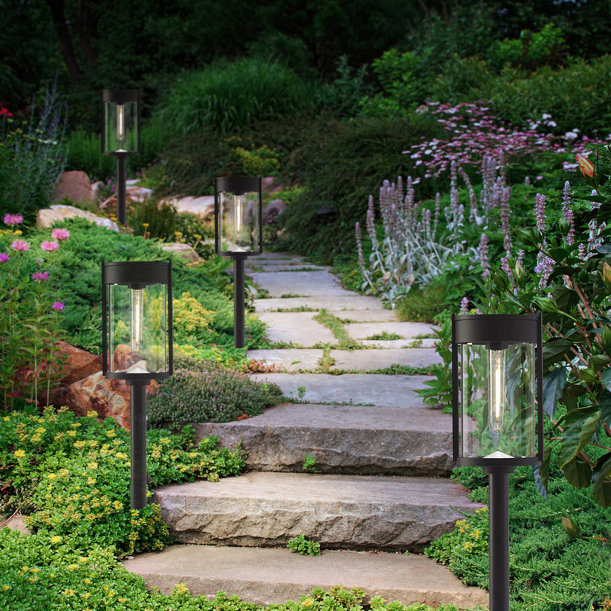 Naturally Solar Pathway Lights Vintage Style Naturally BIG Solar 8 Pc