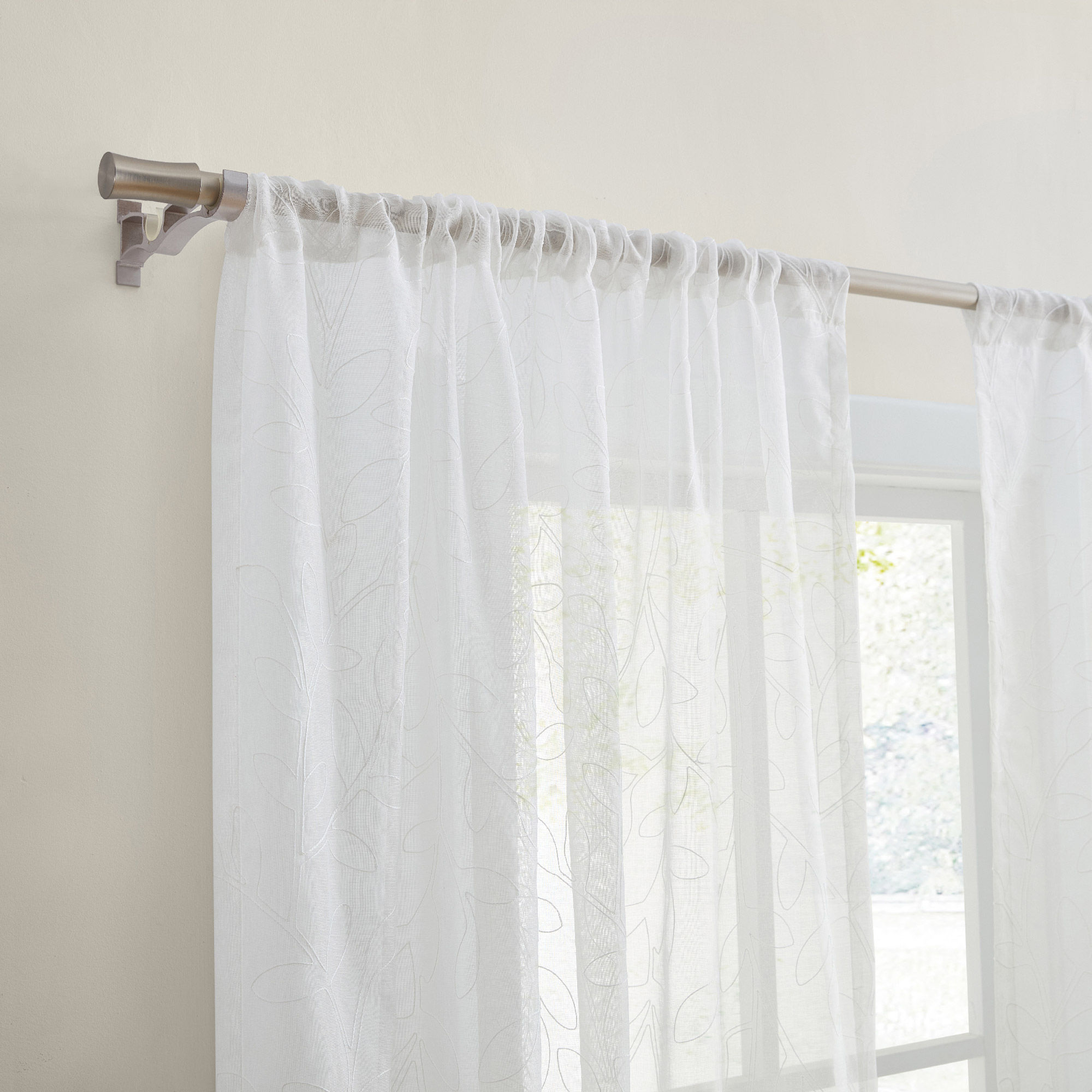 Aliso Embroidered Sheer Window Curtain | Costco