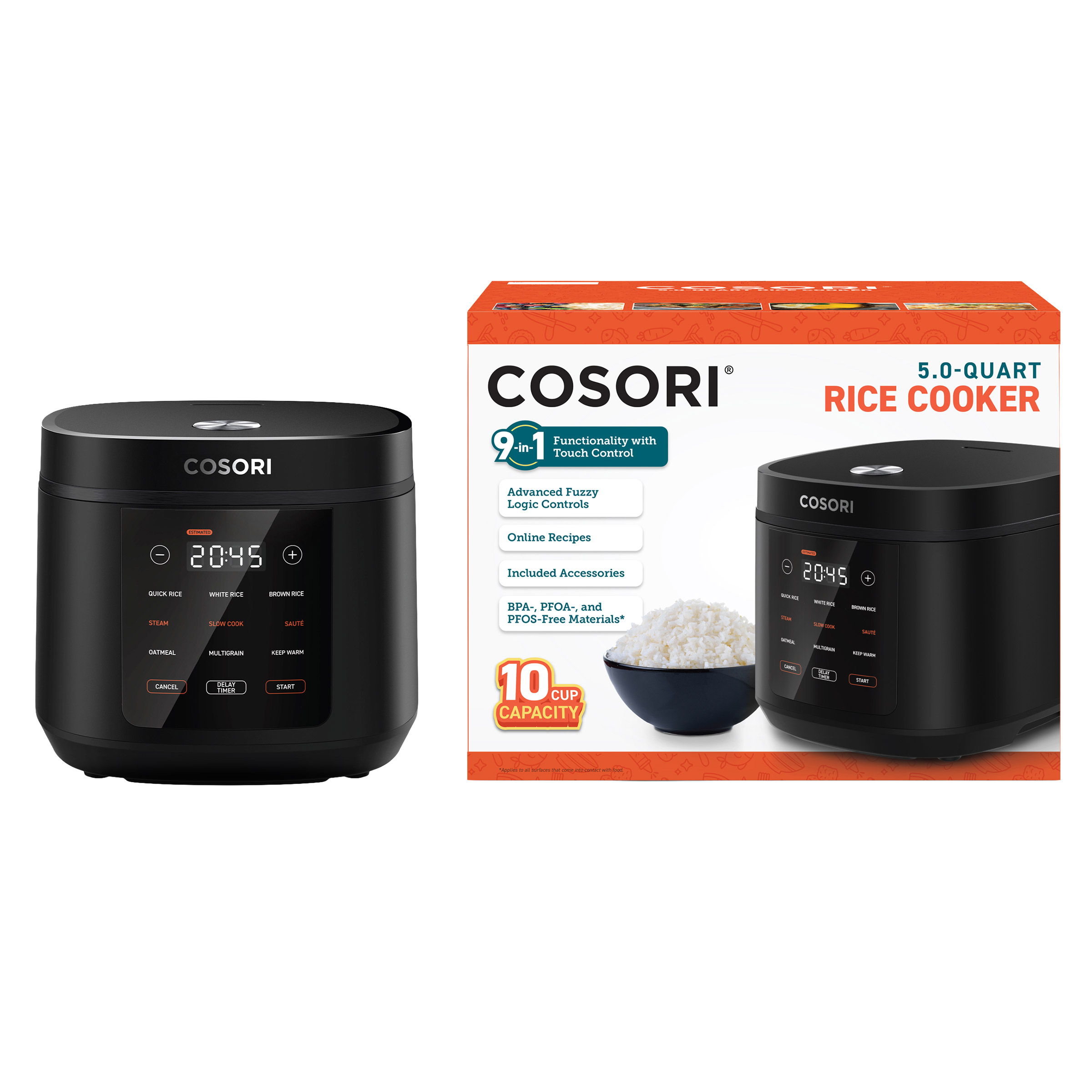 Cosori 5.0-Quart Rice Cooker with Ceramic Coating | Costco