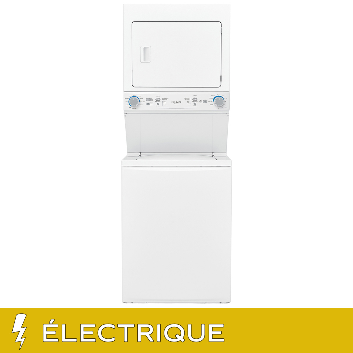 Frigidaire - Ensemble laveuse-sécheuse superposé électrique blanche à ...