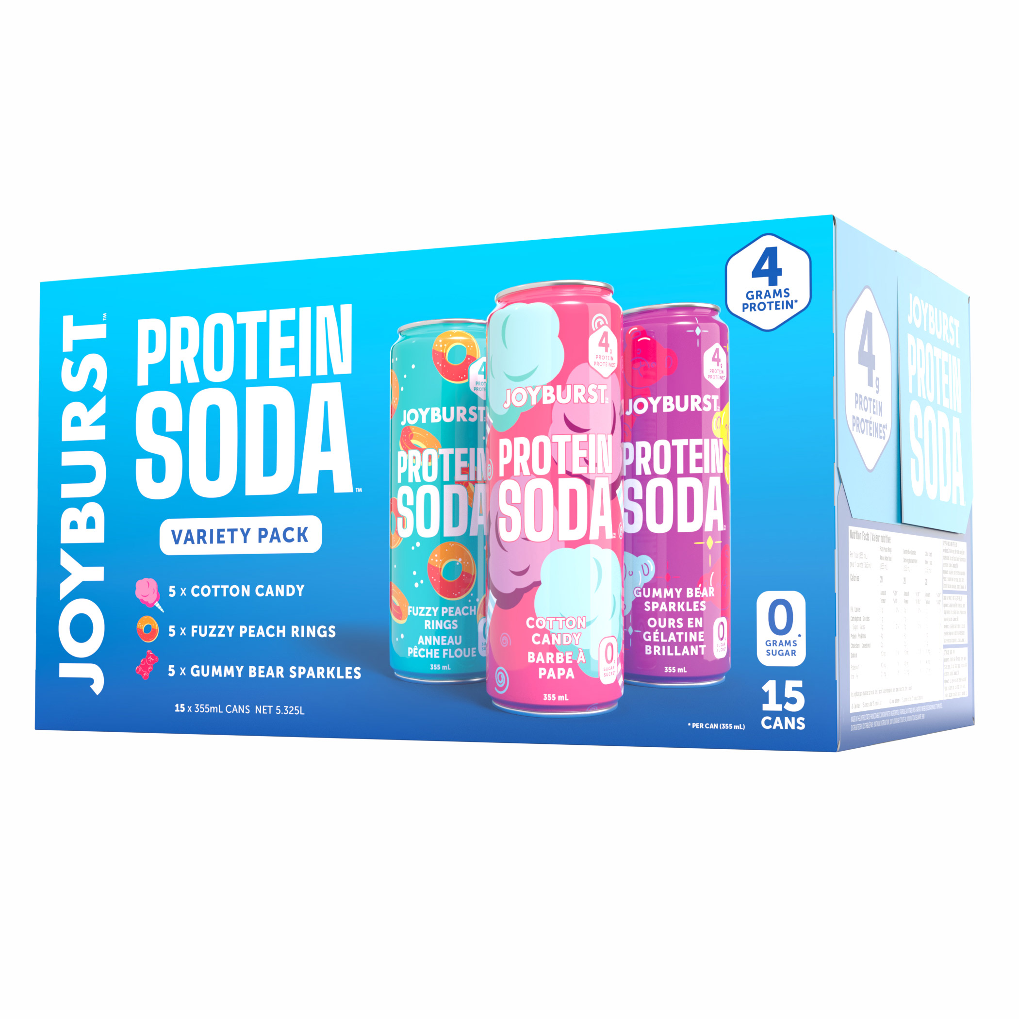 Joyburst Protein Soda Variety Pack, 335 mL 15-pack | Costco