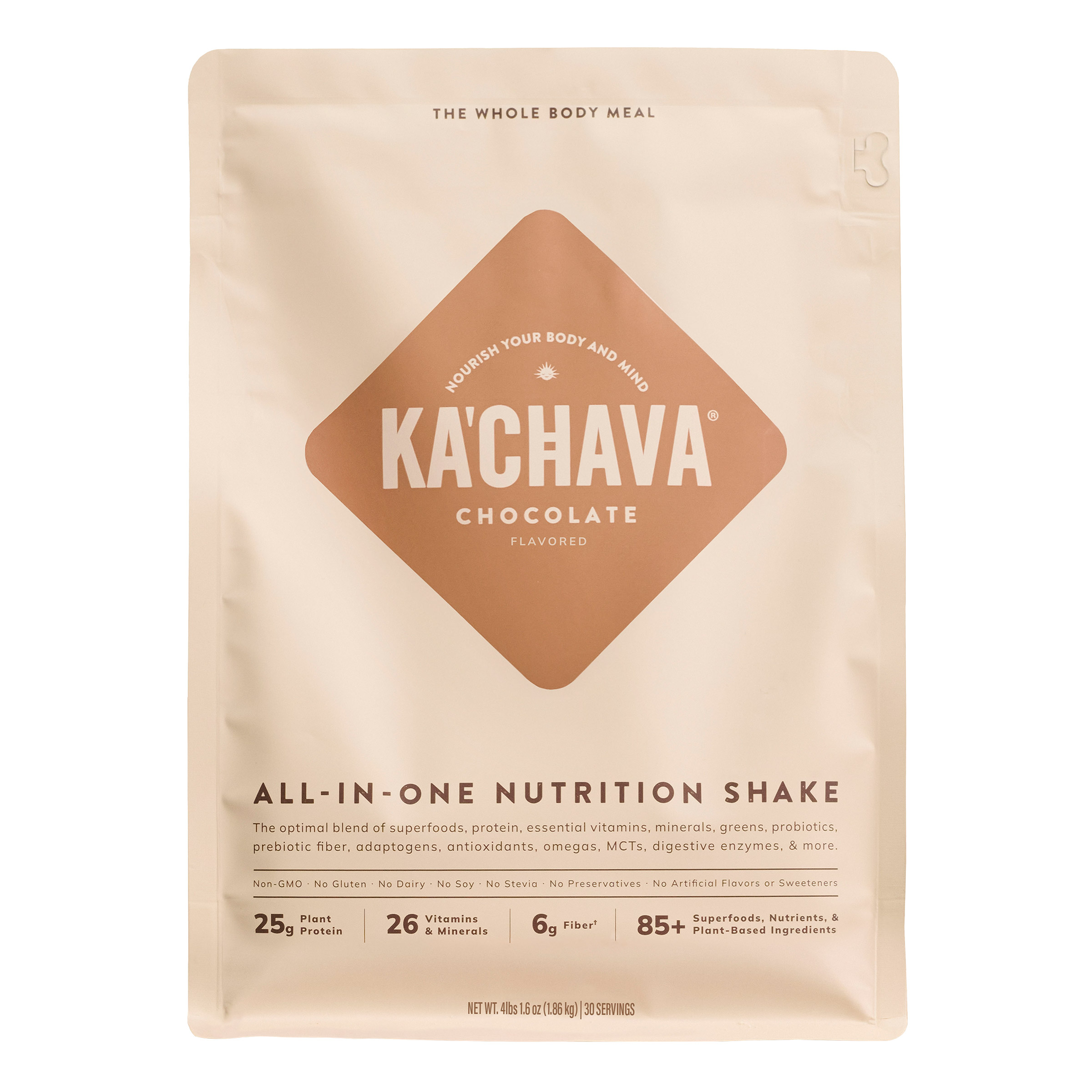Ka'Chava All-In-One Nutrition Plant Based Shake, Chocolate, 30 Servings ...