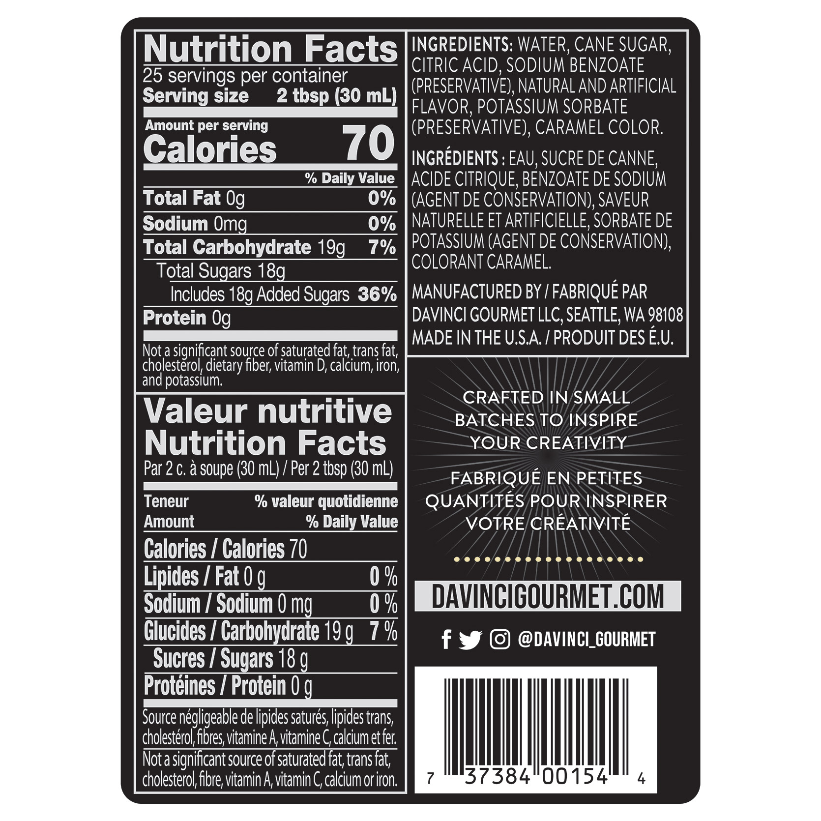 DaVinci Gourmet Toasted Marshmallow Flavored Syrup, 25.4 oz | Costco