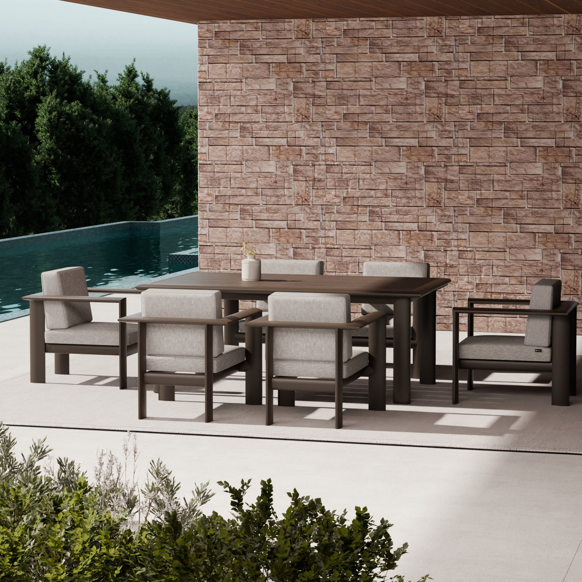 Mirador Cercle 7-piece Cushioned Outdoor Patio Dining Set | Costco