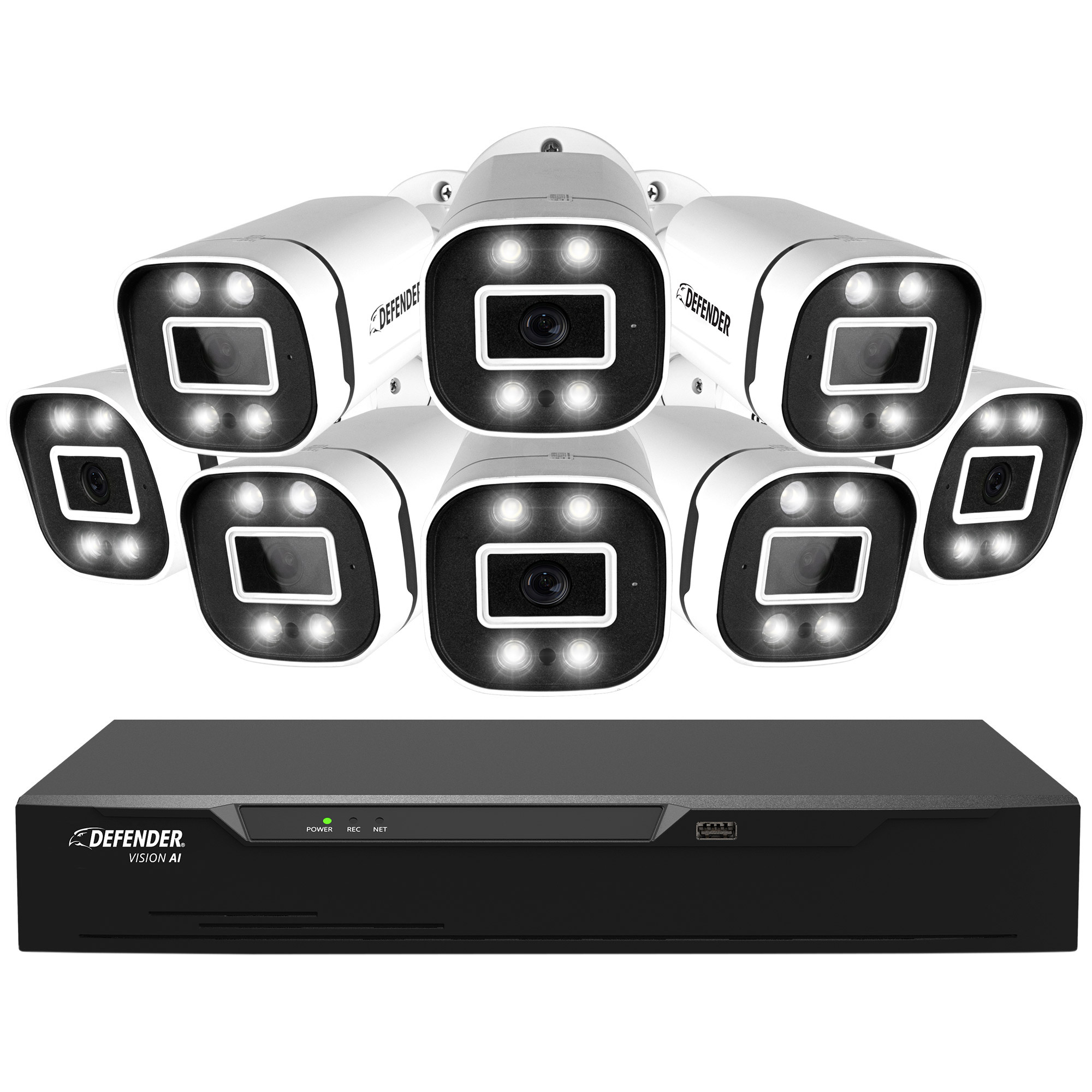 Defender 4K Vision AI Smart DVR Security System with 8 Deterrence ...