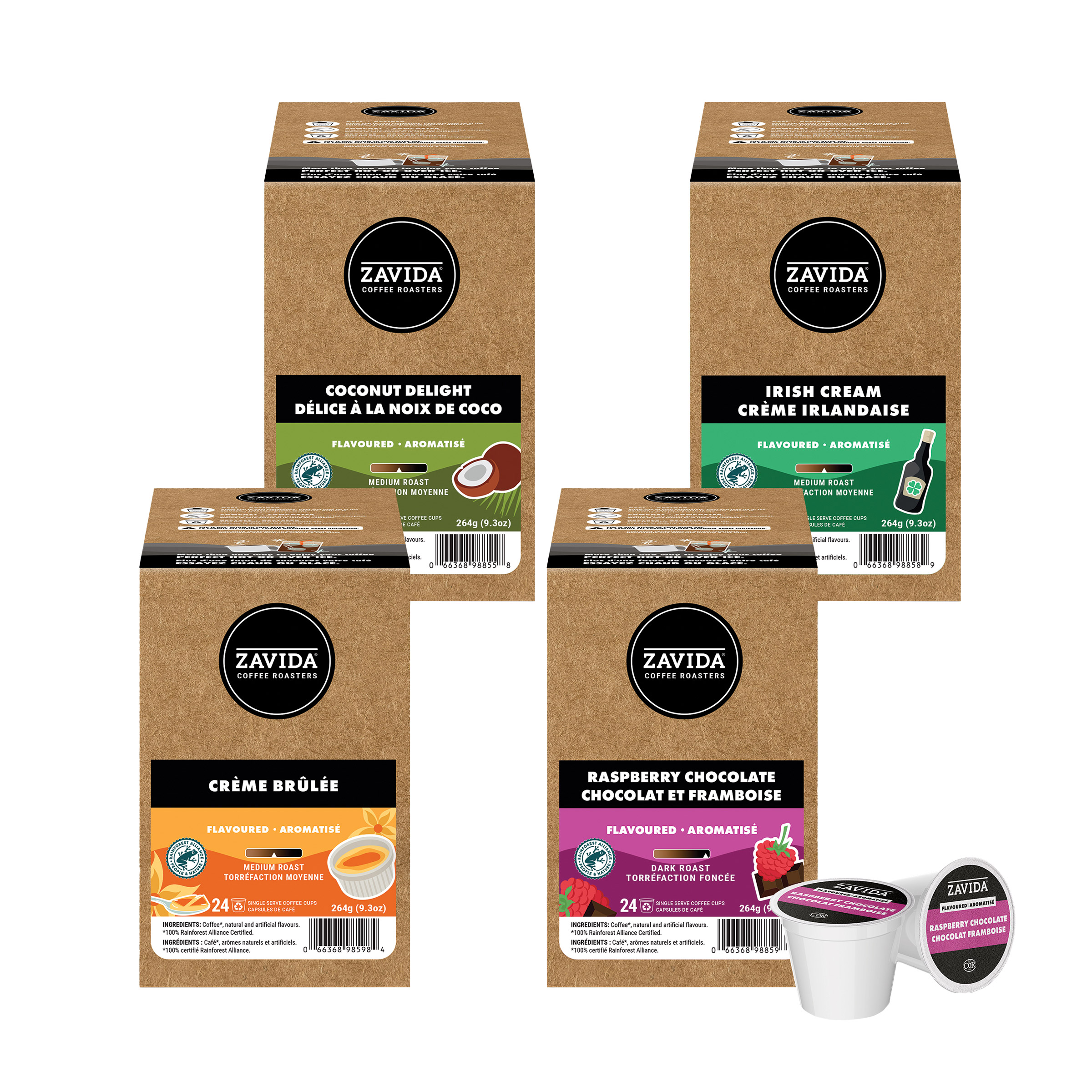 Zavida Dessert Tasters Variety Pack Coffee K-Cup Pods, 96- count | Costco
