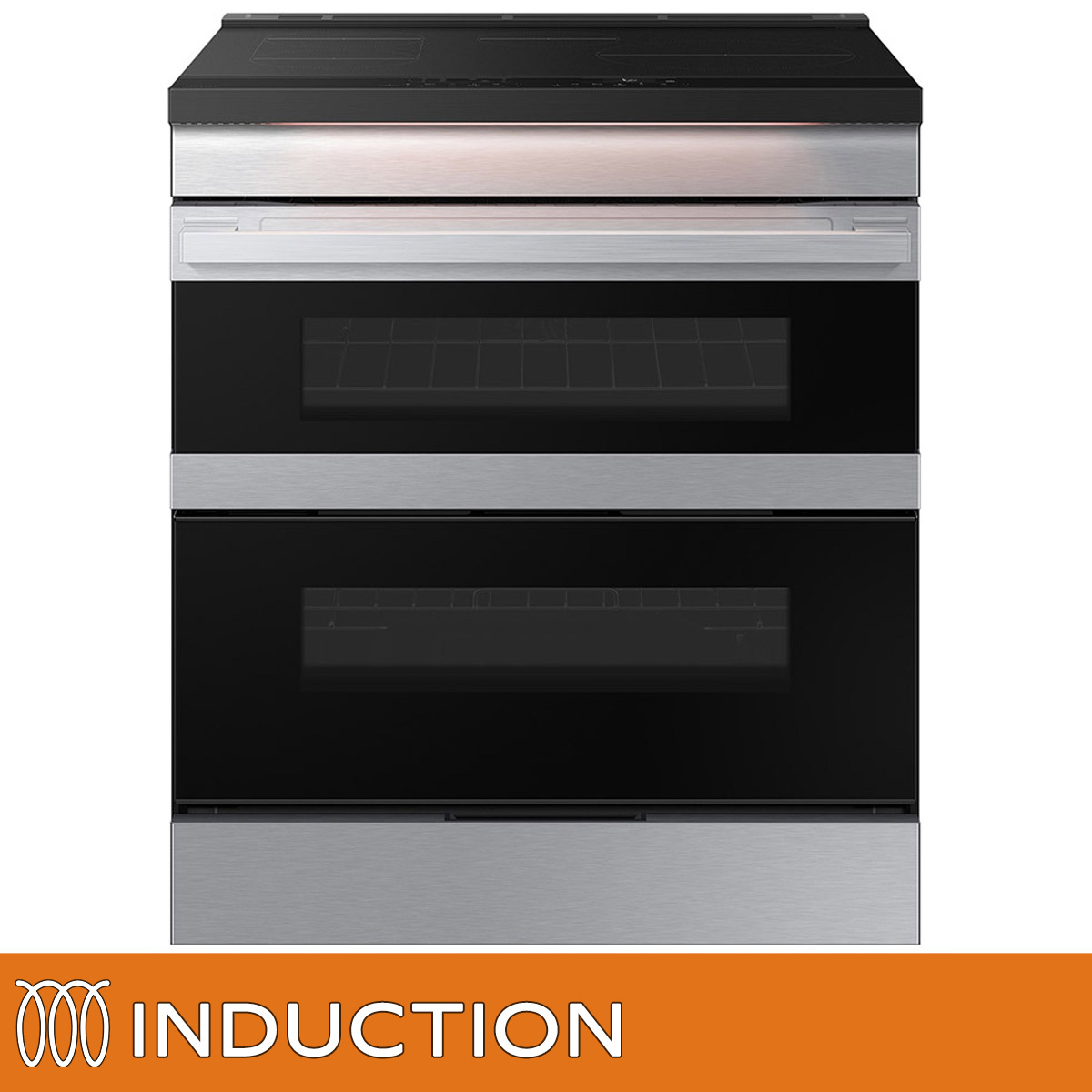 Samsung Bespoke 30" 6.3 cu. ft. 4 Burner Slide-In Double Oven INDUCTION ...