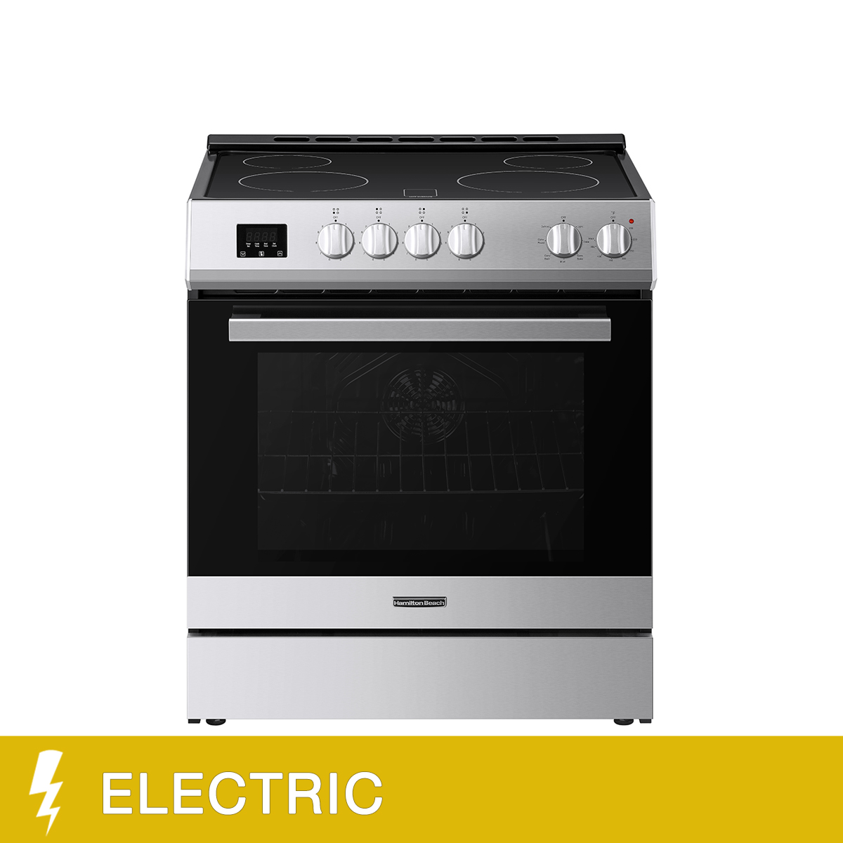 Hamilton Beach 30 in. 5.0 cu. ft. Stainless Steel Electric Ceramic Top ...