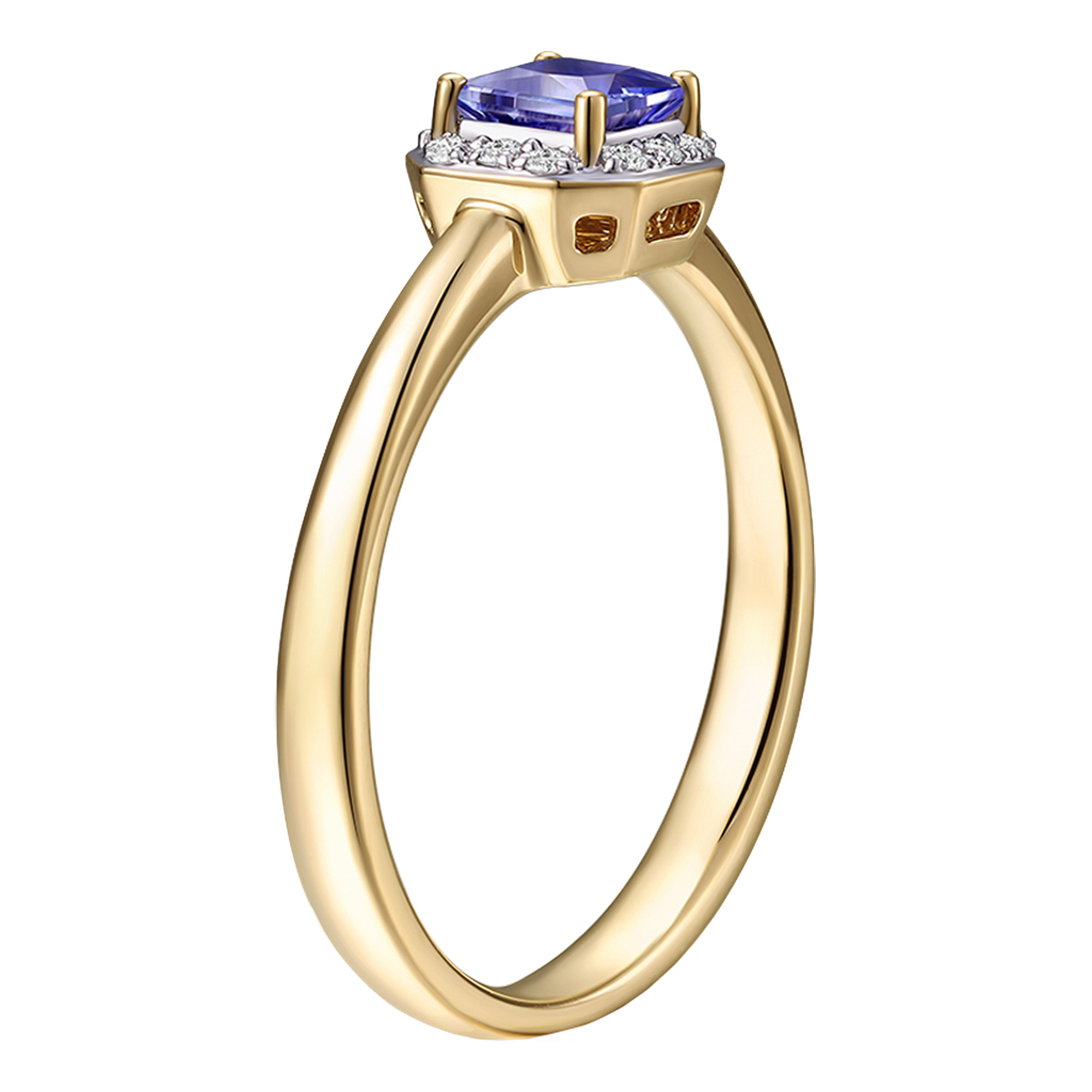 Princess Cut Tanzanite and Diamond Ring (0.08 ctw) | Costco