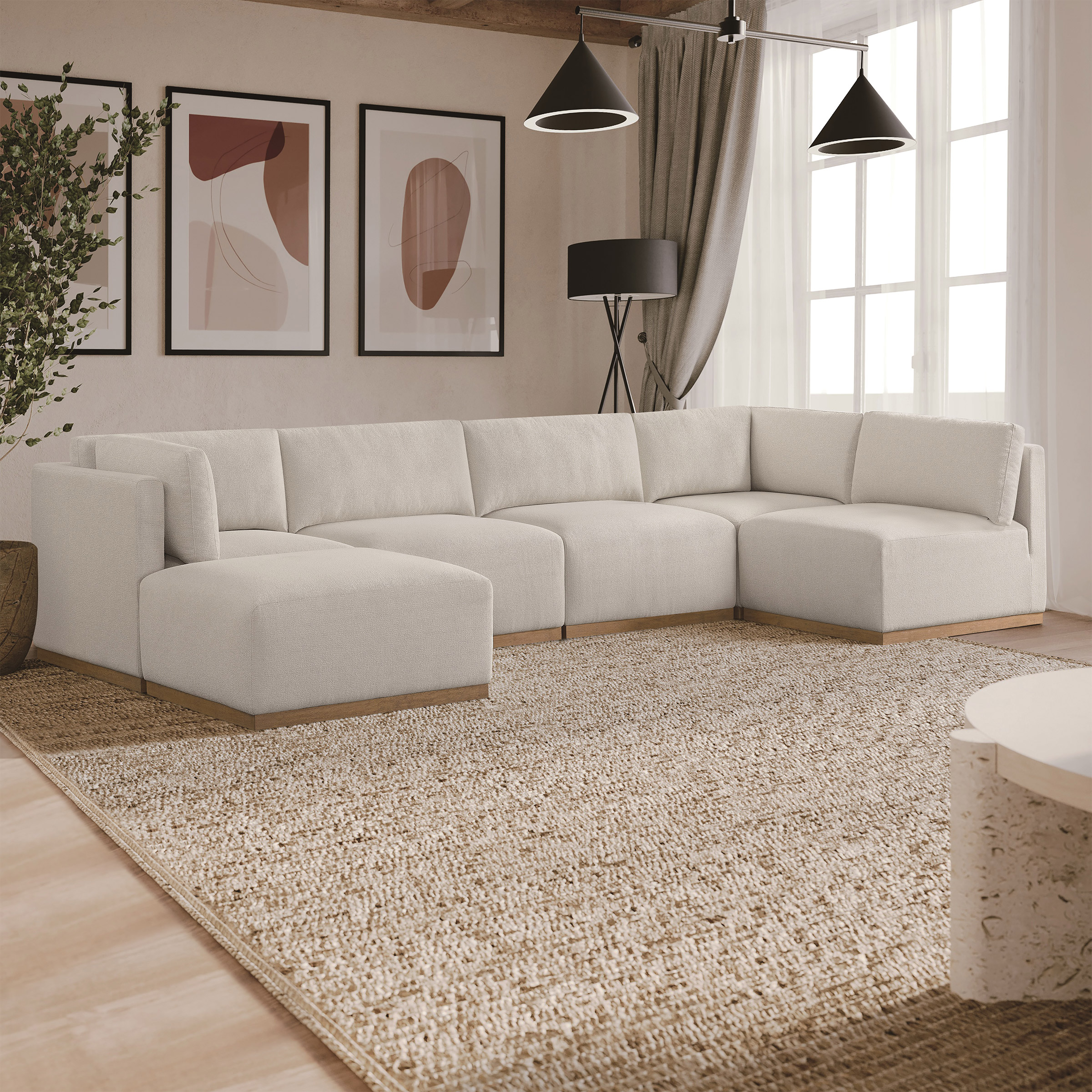 Henredon 6-piece Modular Fabric Sectional with Ottoman | Costco