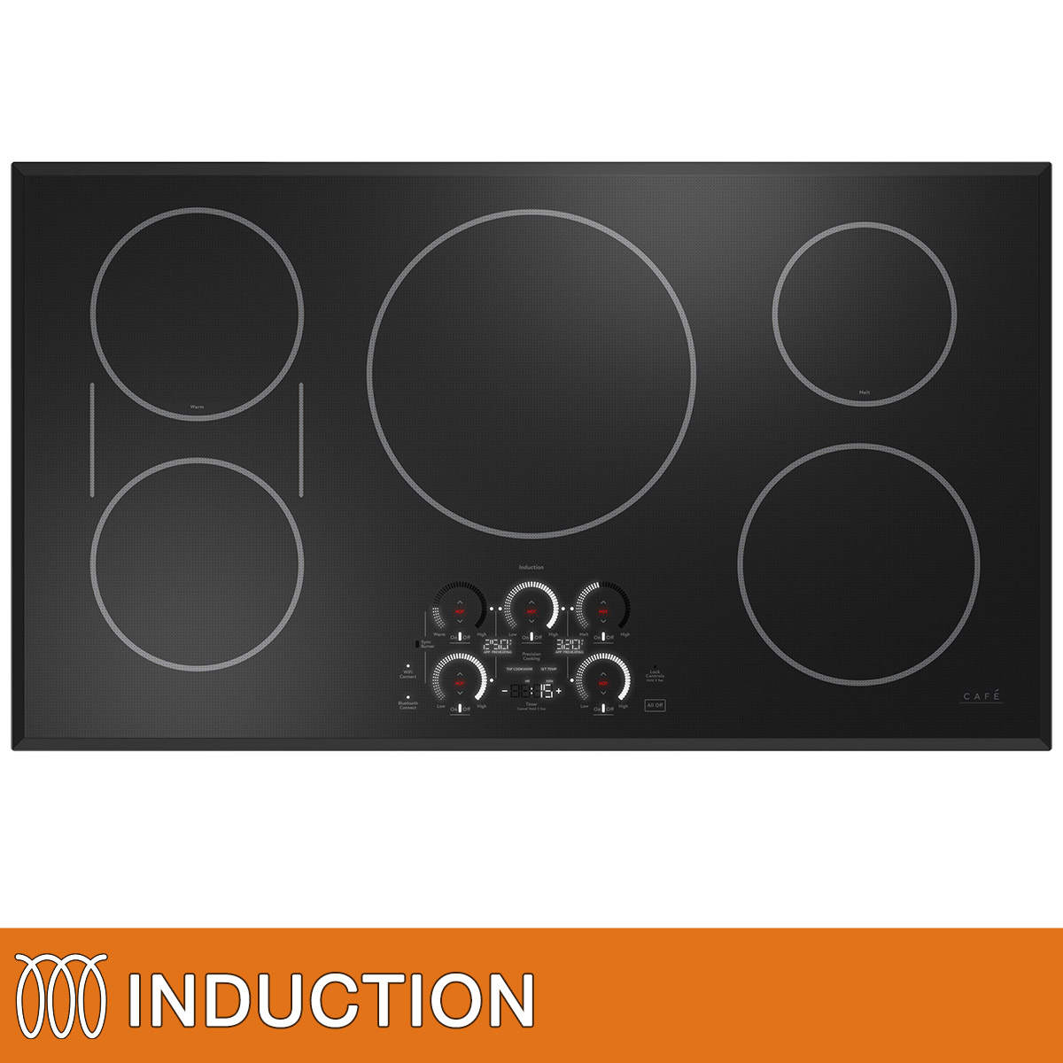 Café 36 in. Black Induction 5 Element Cooktop with Touch Control | Costco