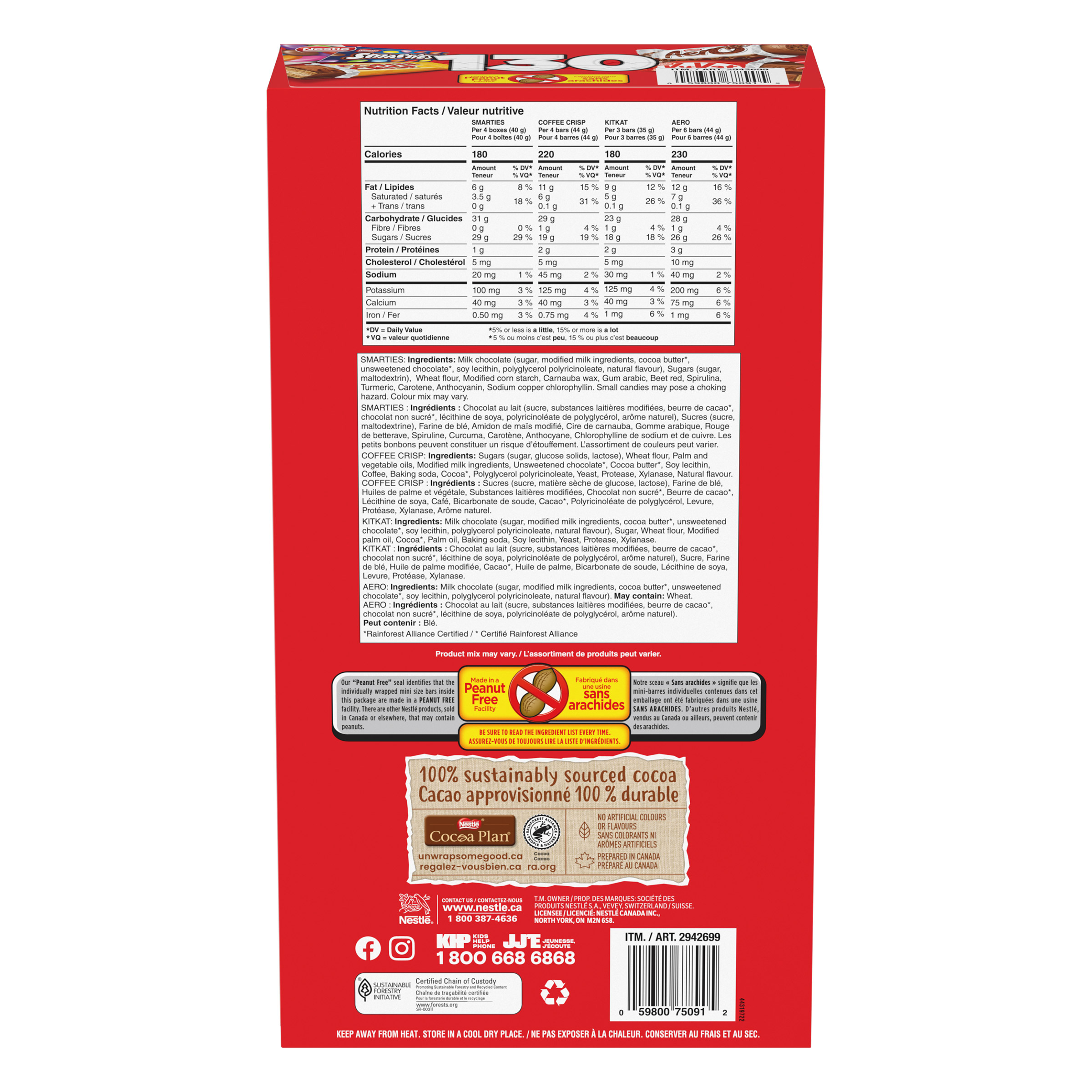 Nestlé Assorted Mini Bars and Candies, 1.3 kg | Costco