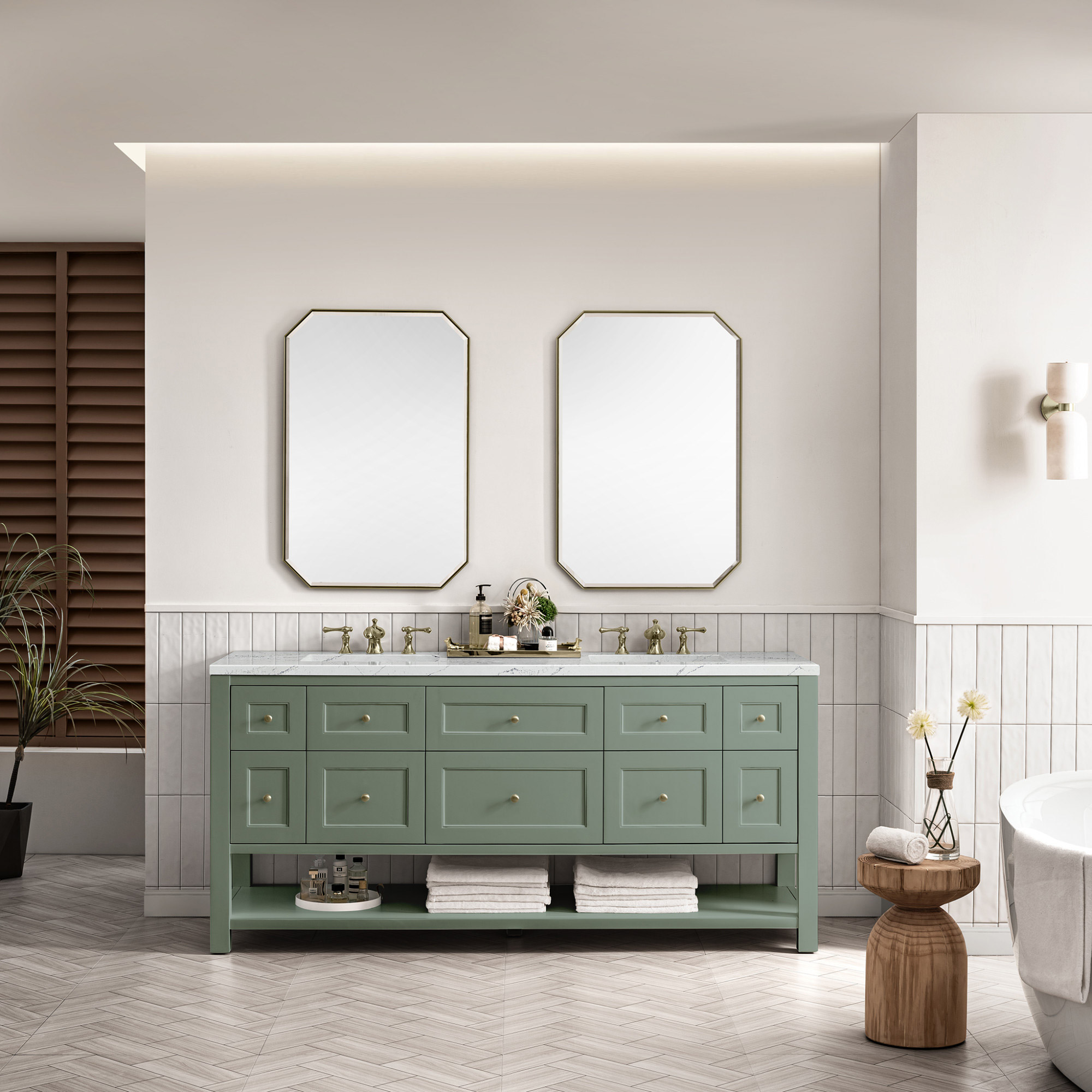 Breckenridge 72" Bathroom Vanity in Smokey Celadon by James Martin ...