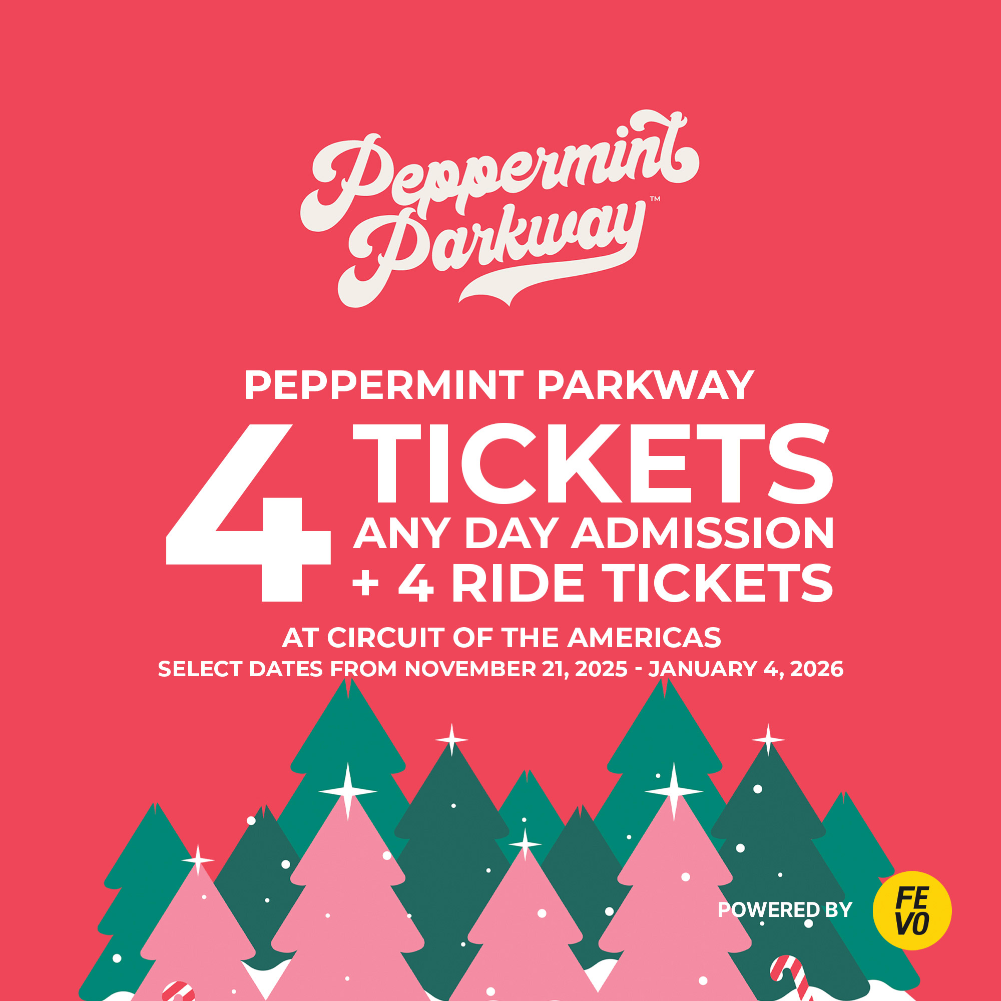 Peppermint Parkway - Four Any Day Ticket + Four Ride Tickets, eVoucher ...