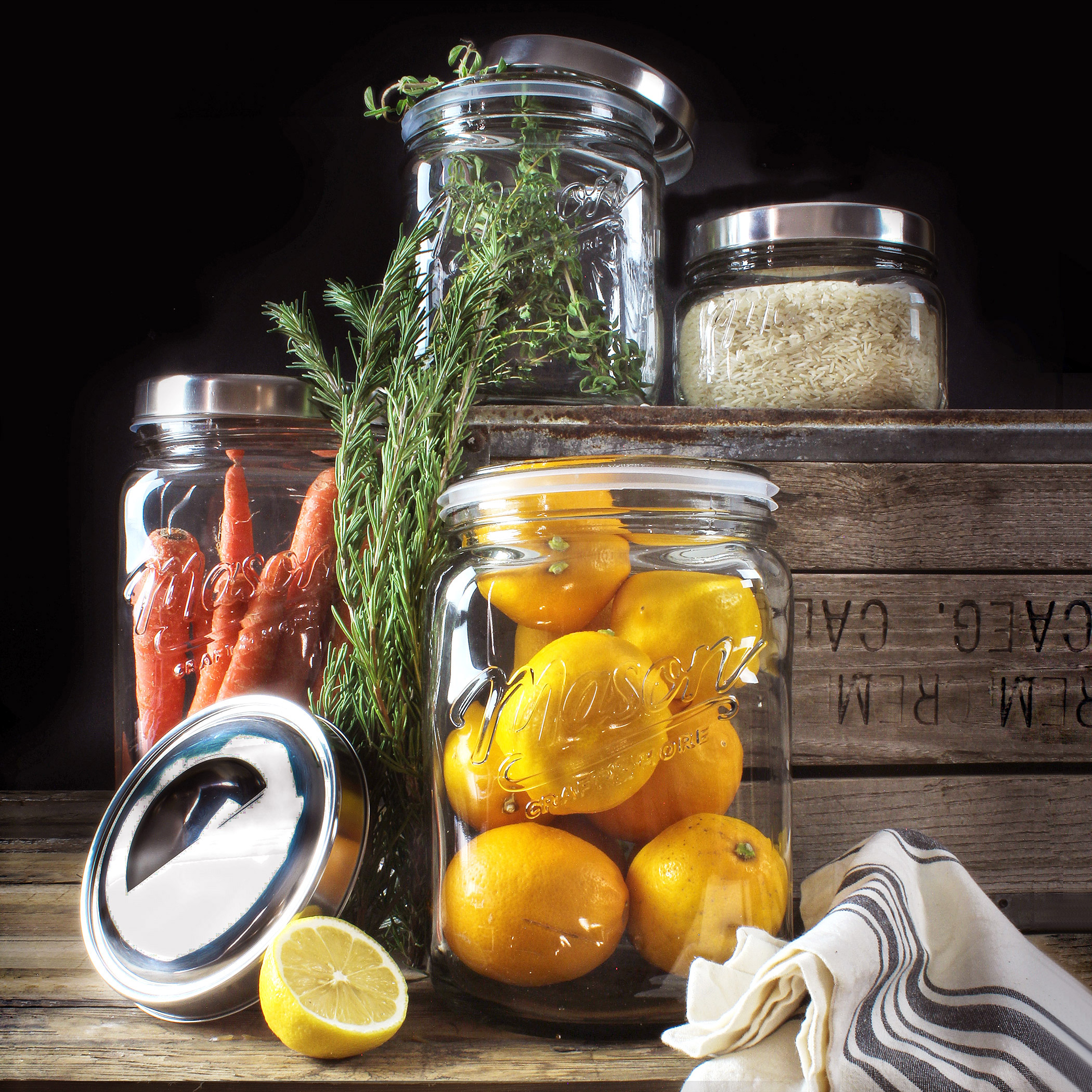 Mason Craft & More 4-piece Glass Canister Set | Costco
