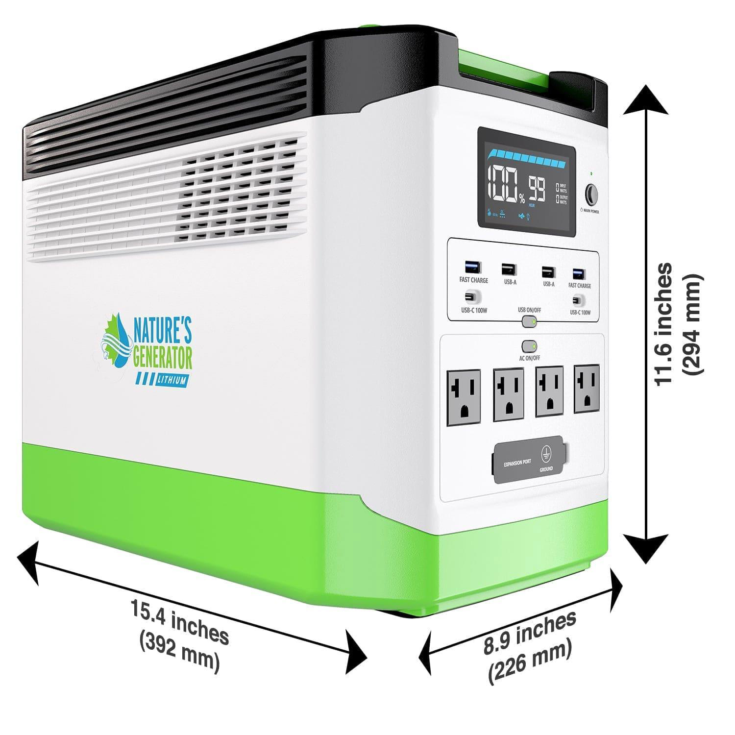 Nature’s Generator Lithium 1800 Solar Generator with 200W Folding Solar ...