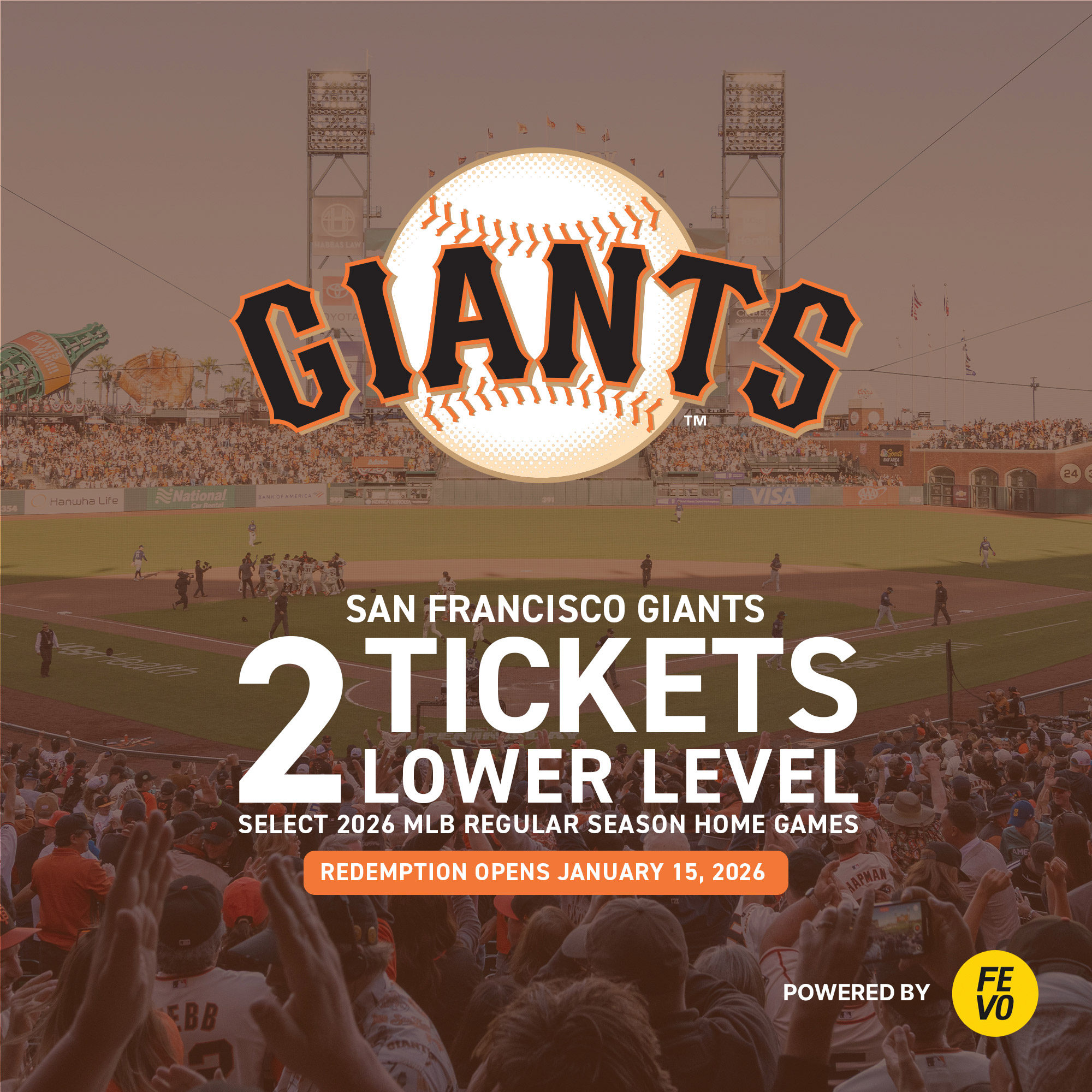 MLB San Francisco Giants - Two Lower Level Tickets, eVoucher | Costco
