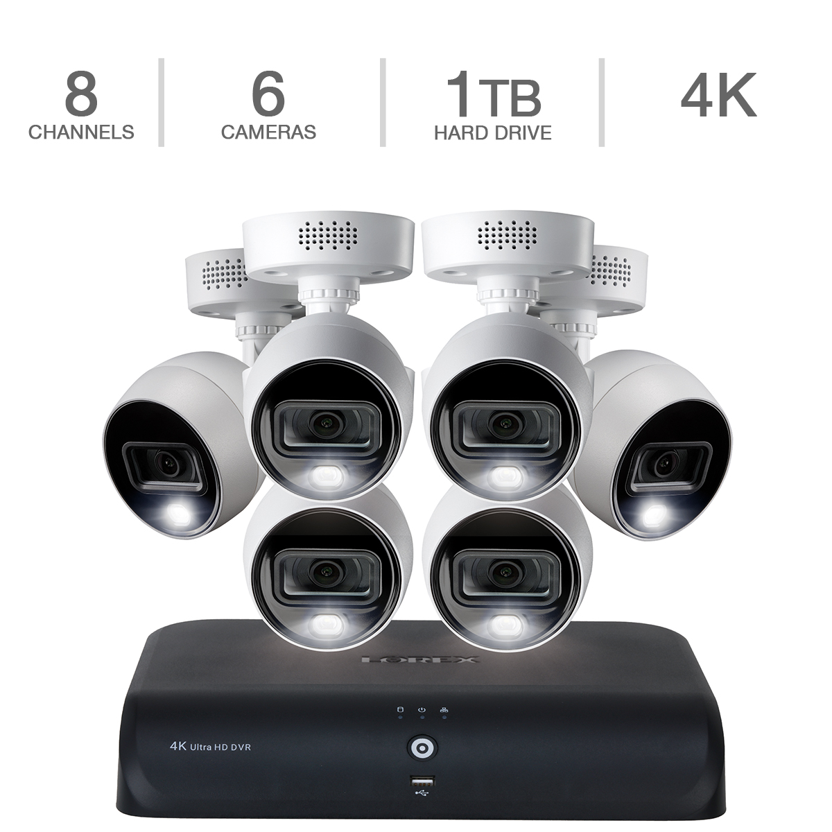 LOREX 4K Active Deterrence Wired DVR Security System | Costco