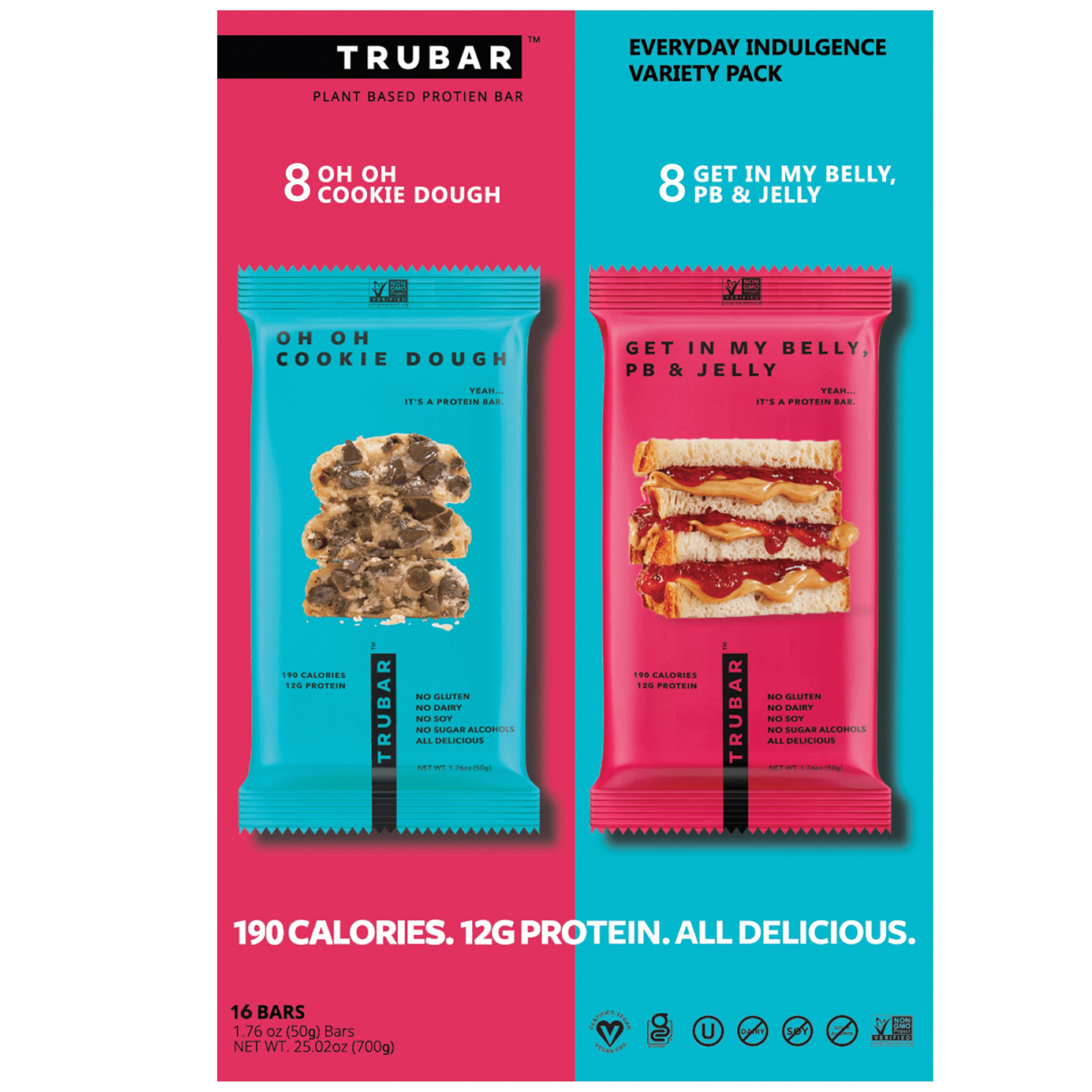 TRUBAR Plant-Based Protein Bar, Variety Pack, 1.76 oz, 16 ct | Costco