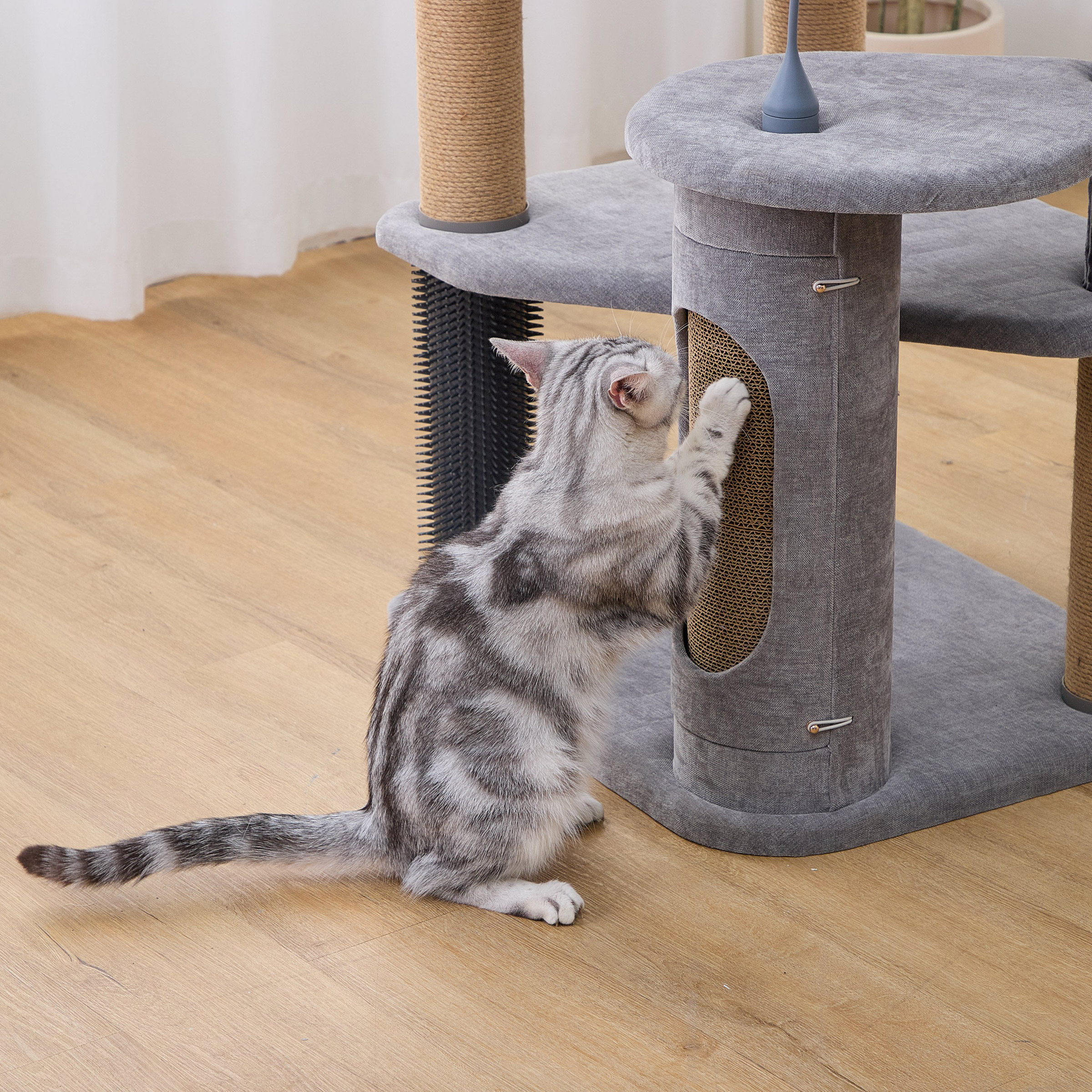 Catry Cascade Cat Tree, With 5 Levels and Condo, Gray | Costco
