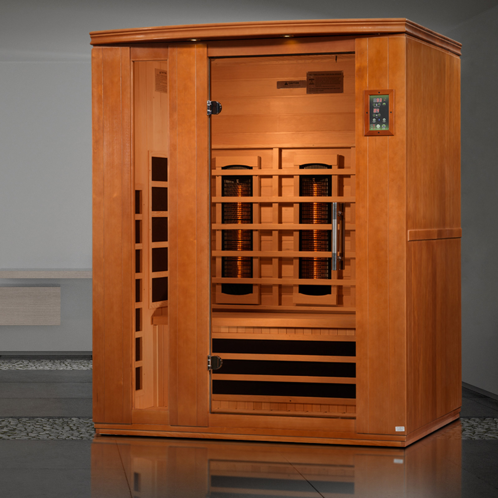 Dynamic Saunas Lugano 3-person Canadian Hemlock Full Spectrum Ultra Low ...