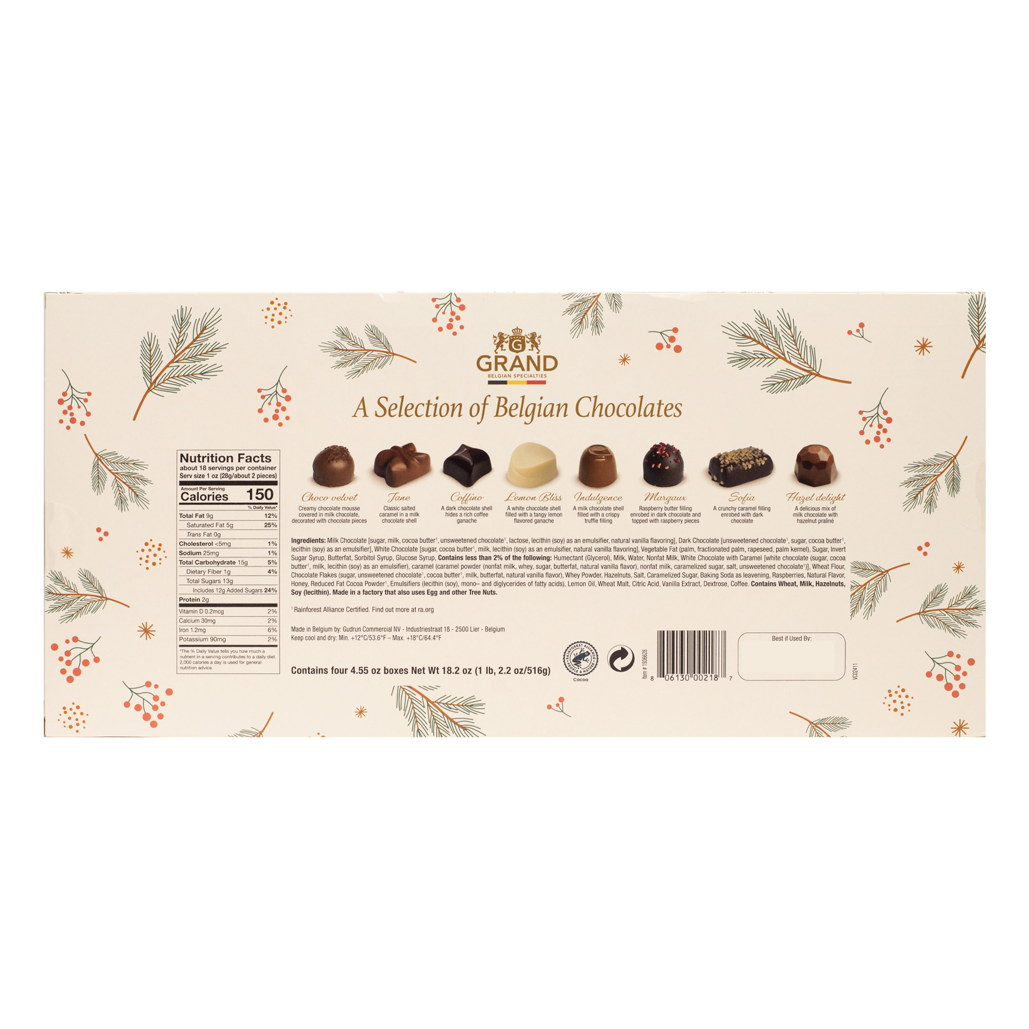 Gudrun Belgian Chocolate Variety Mini Cubes, 4.55 oz, 4-count | Costco