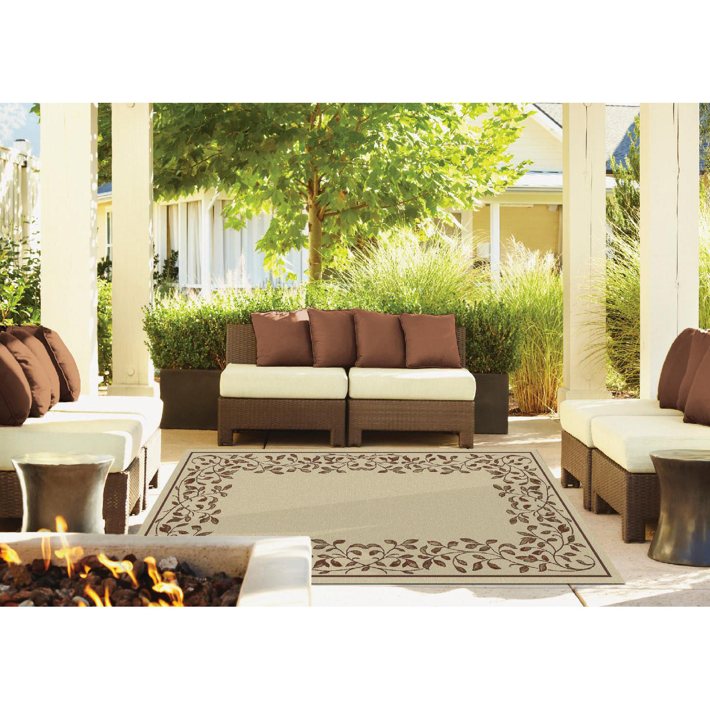 Thomasville Veranda Collection Indoor/Outdoor 7'10"x12' Rug - Leaf ...