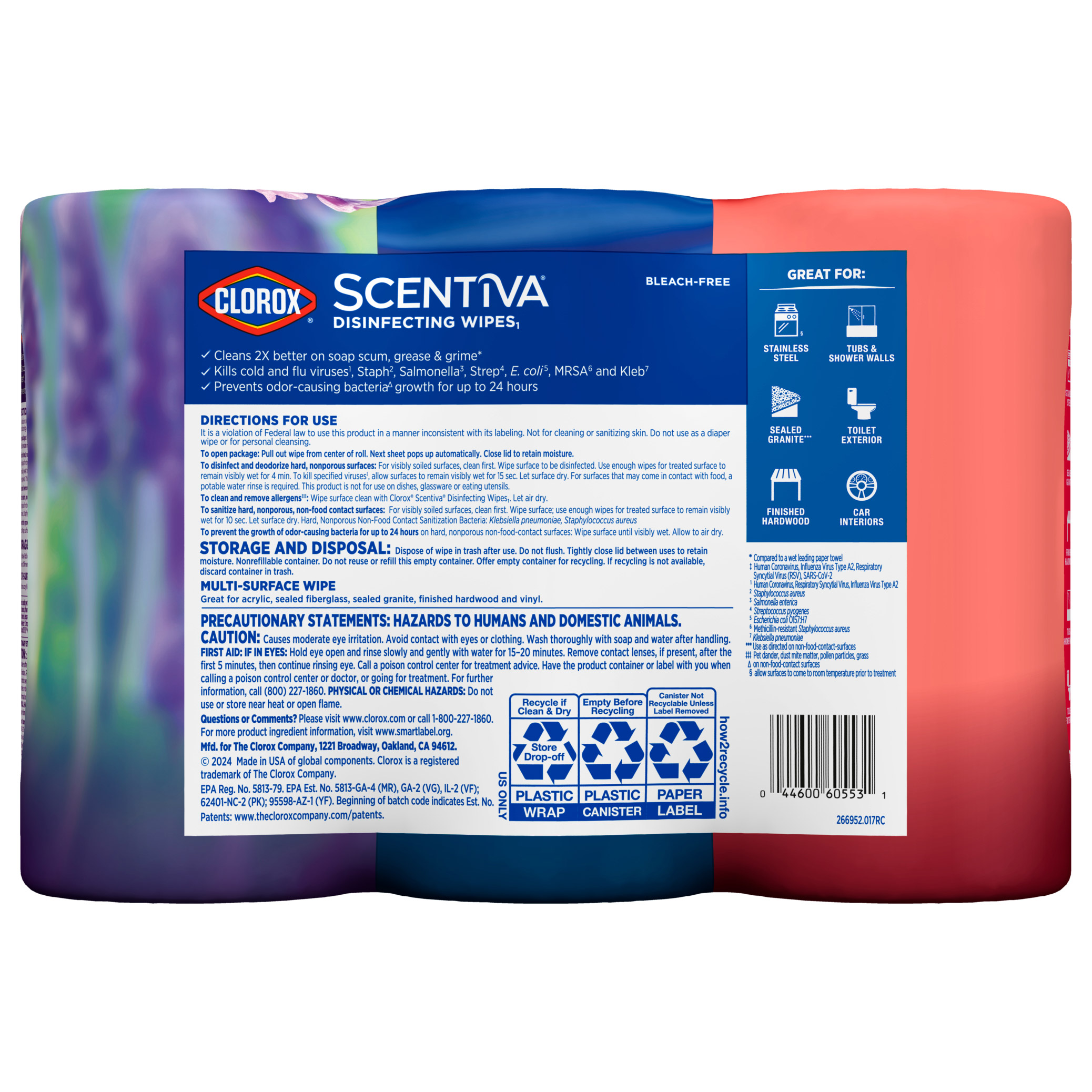 Clorox Scentiva Disinfecting Wipes, Variety Pack, 90-count, 3-pack | Costco