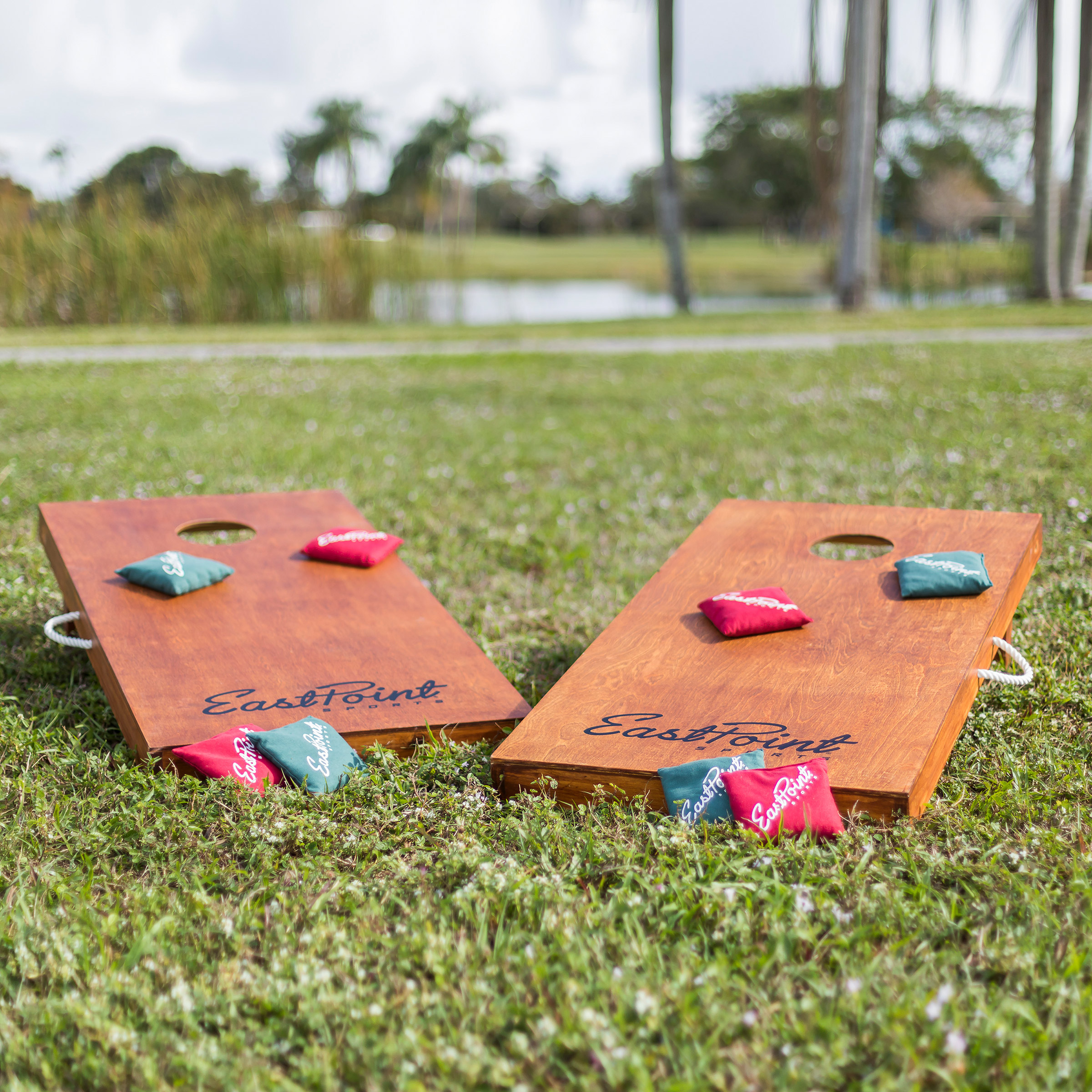 EastPoint 61 cm x 122 cm (2 ft. x 4 ft.) Heritage Solid Wood Cornhole ...
