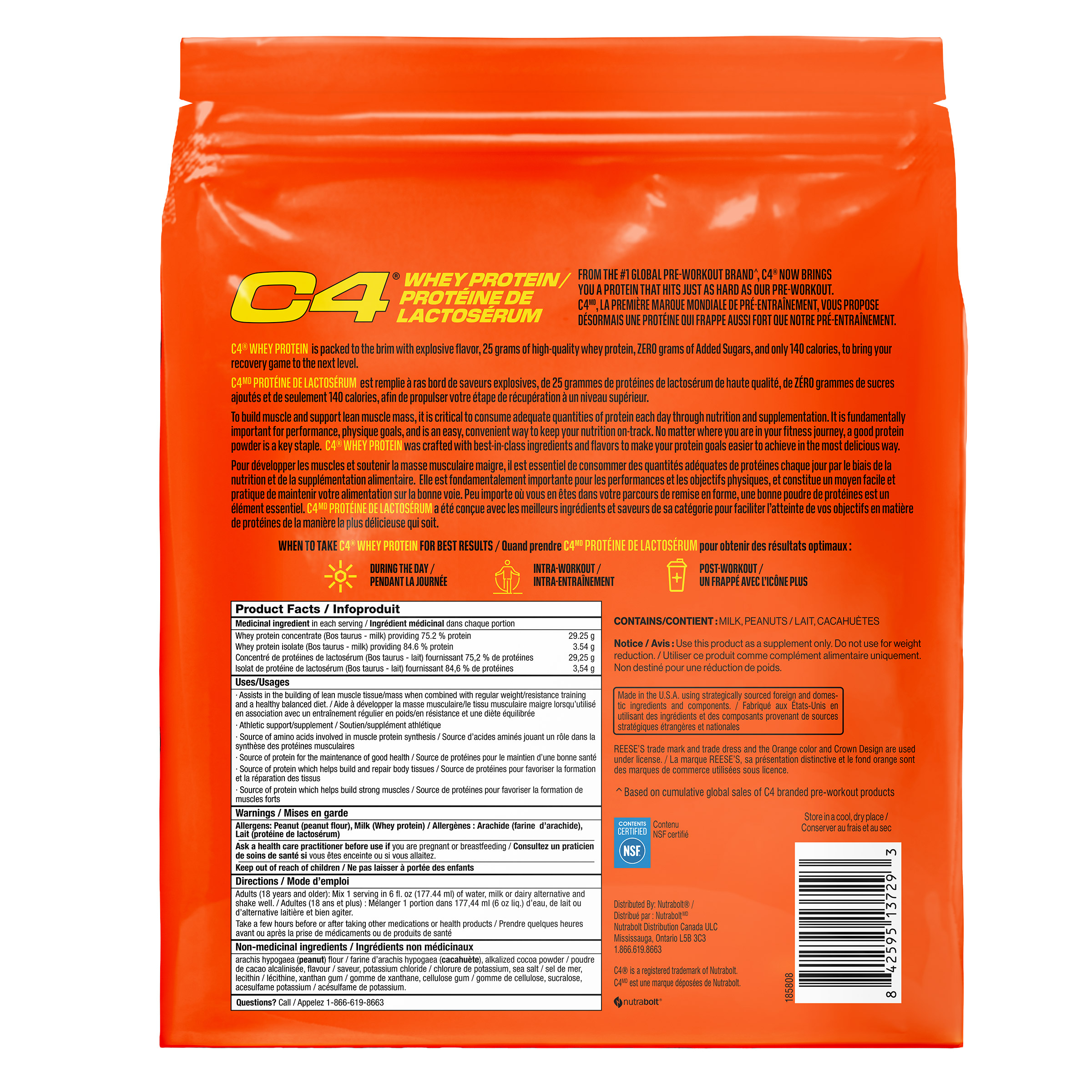 C4 Whey Protein Reese's Peanut Butter Cup, 2.65 kg | Costco