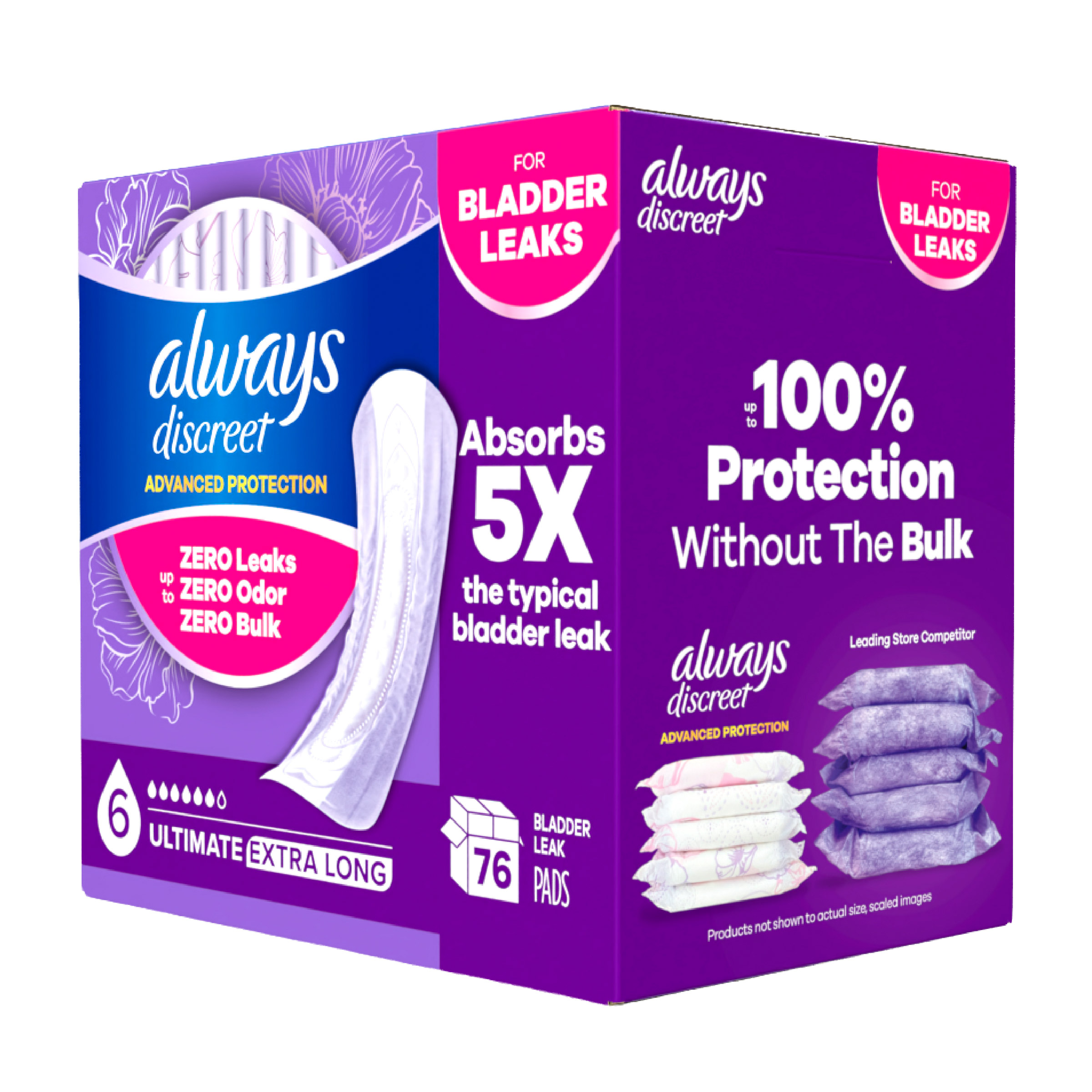 Always Discreet Advanced Protection Incontinence Pads for Women ...