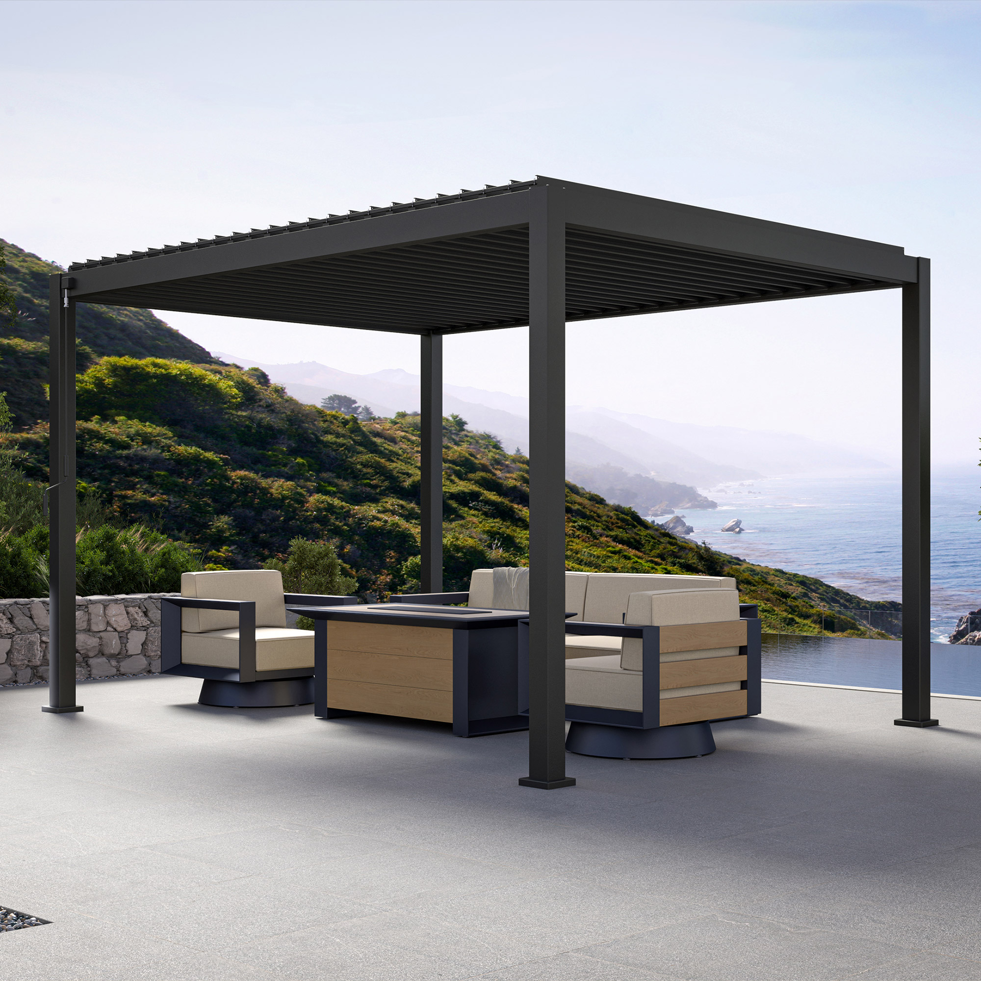 Mirador Adjustable Louvered Aluminum Pergola 10' x 13' | Costco